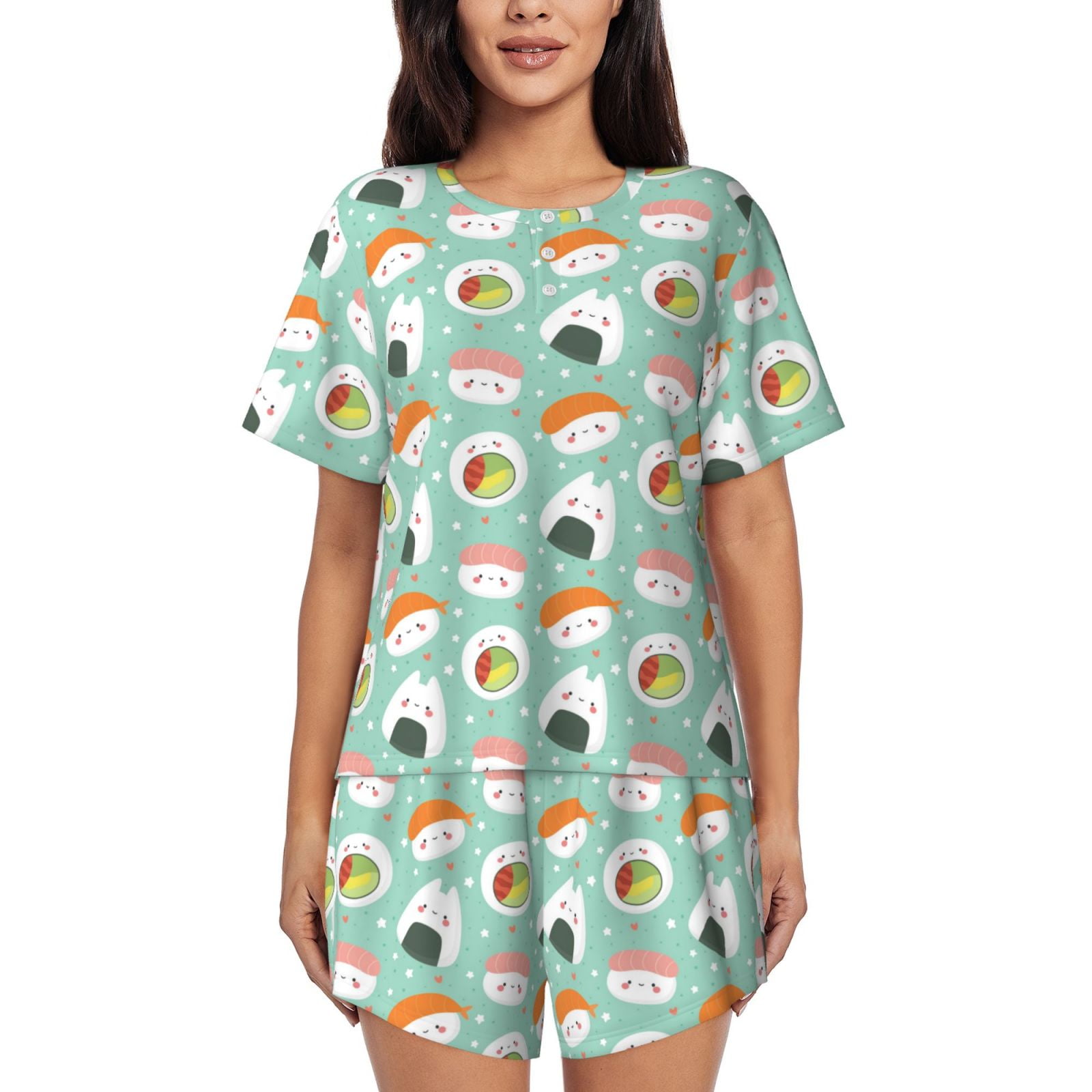 Pajamas For Women Set, Kawaii Sushi Pj Lounge Sets For Women 2 Piece ...