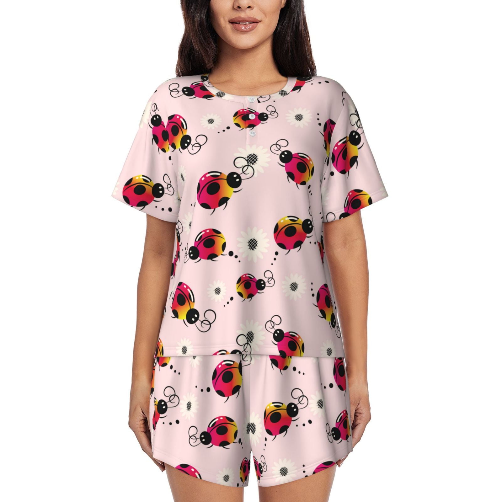 Pajamas For Women Set, Ladybug Cute Pj Lounge Sets For Women 2 Piece ...