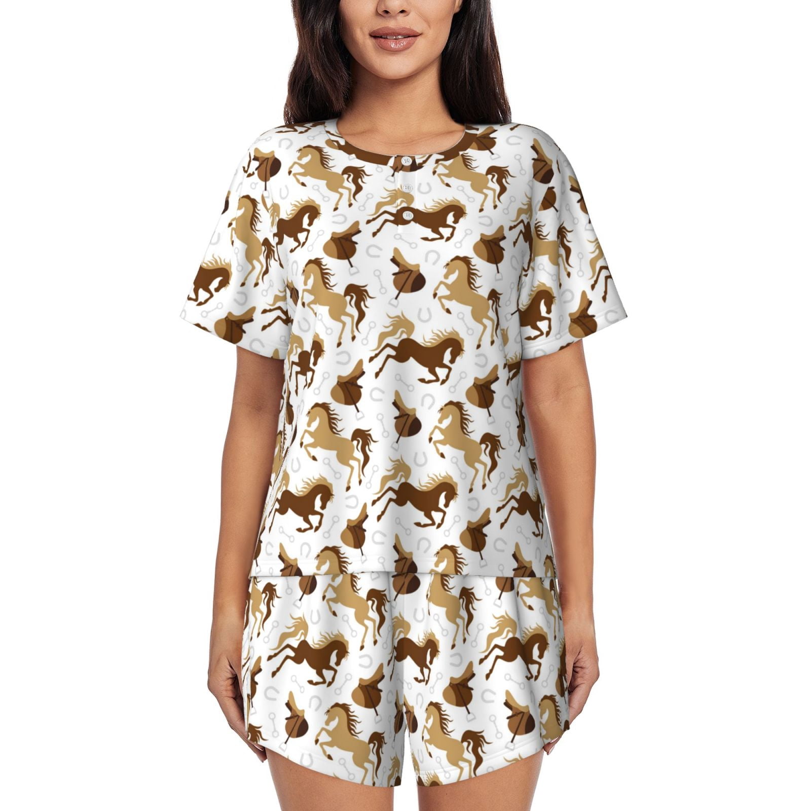Pajamas For Women Set, Minimalist Cool Horse Saddle Pj Lounge Sets For ...