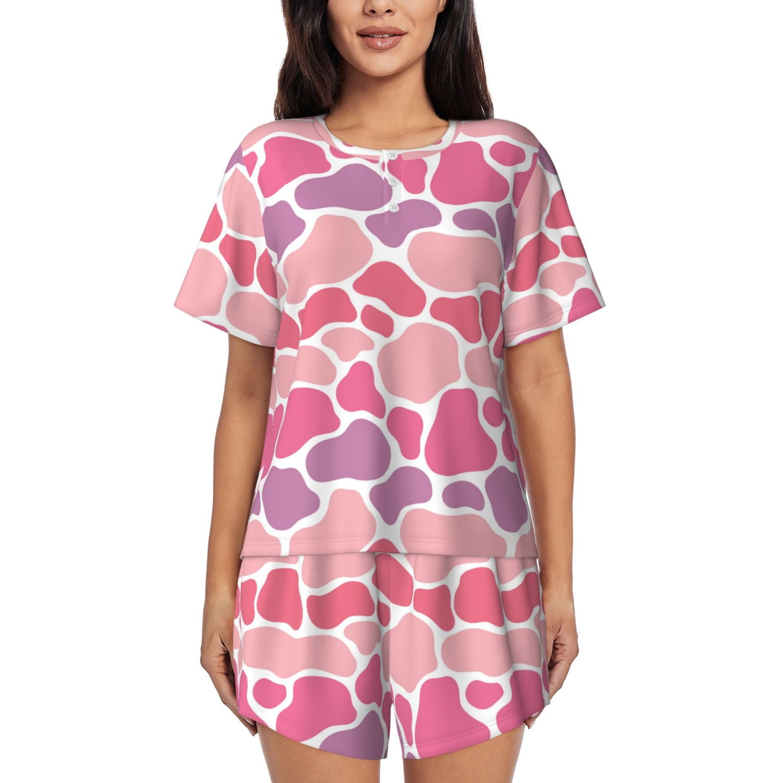 Pajamas For Women Set, Multicolor Cow Print Pj Lounge Sets For Women 2 ...
