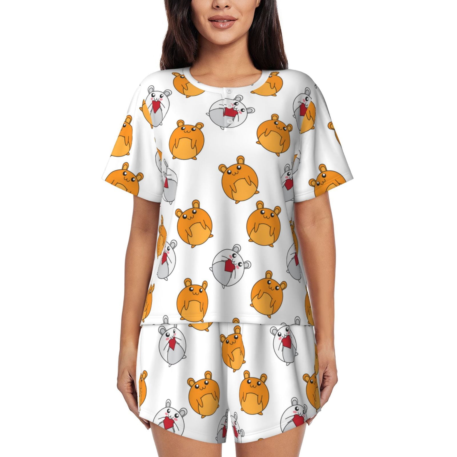 Pajamas For Women Set, Q Version Of Cute Hamster Love Pj Lounge Sets ...