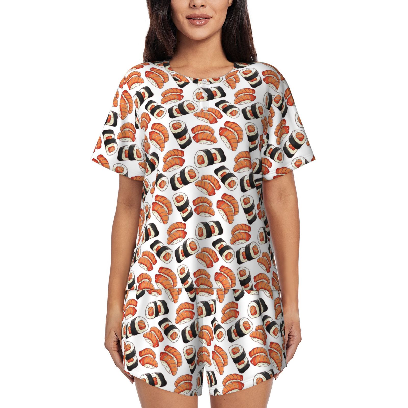 Pajamas For Women Set, Sushi Roll Pj Lounge Sets For Women 2 Piece ...