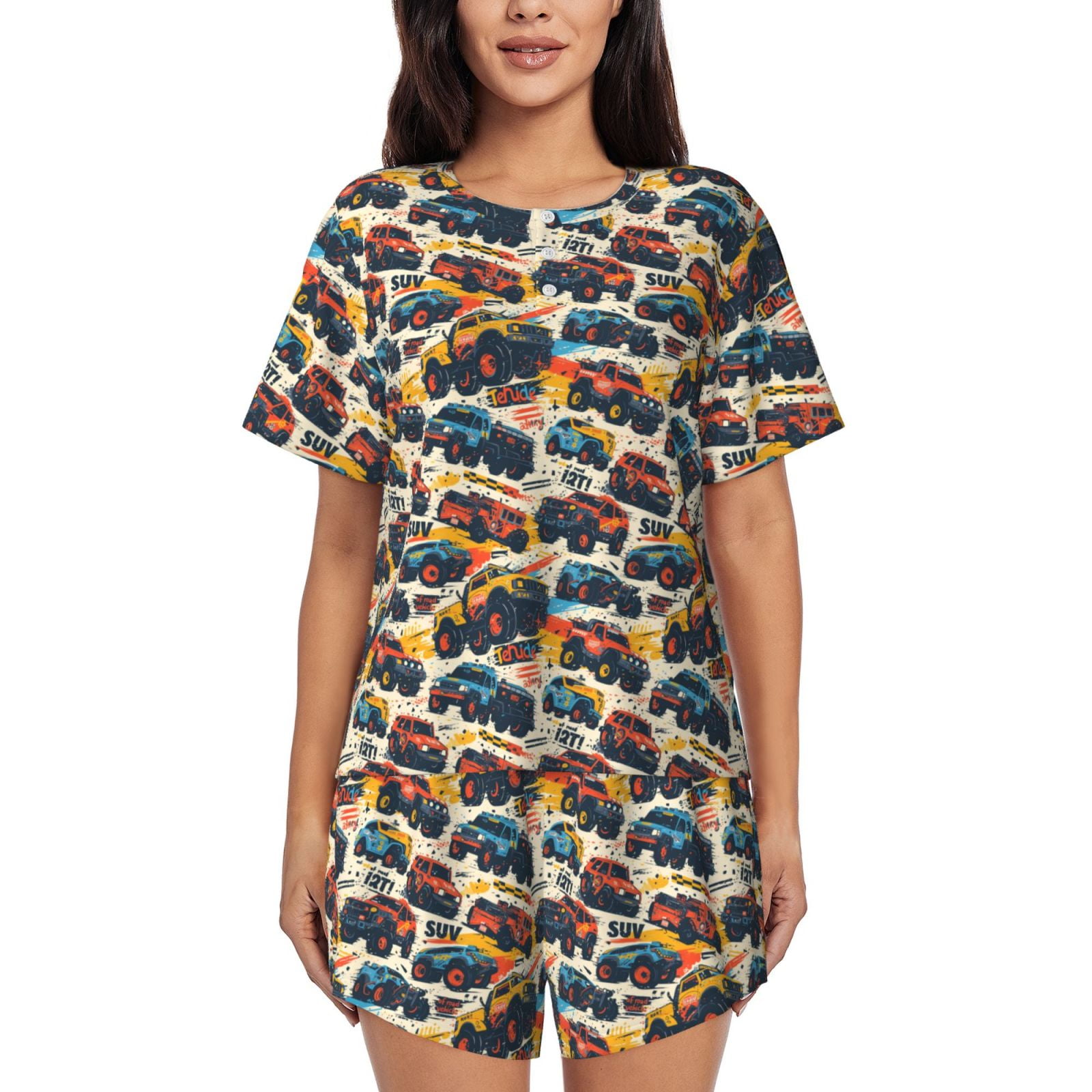 Pajamas For Women Set, Suv Off Road Racing Car Pj Lounge Sets For Women ...