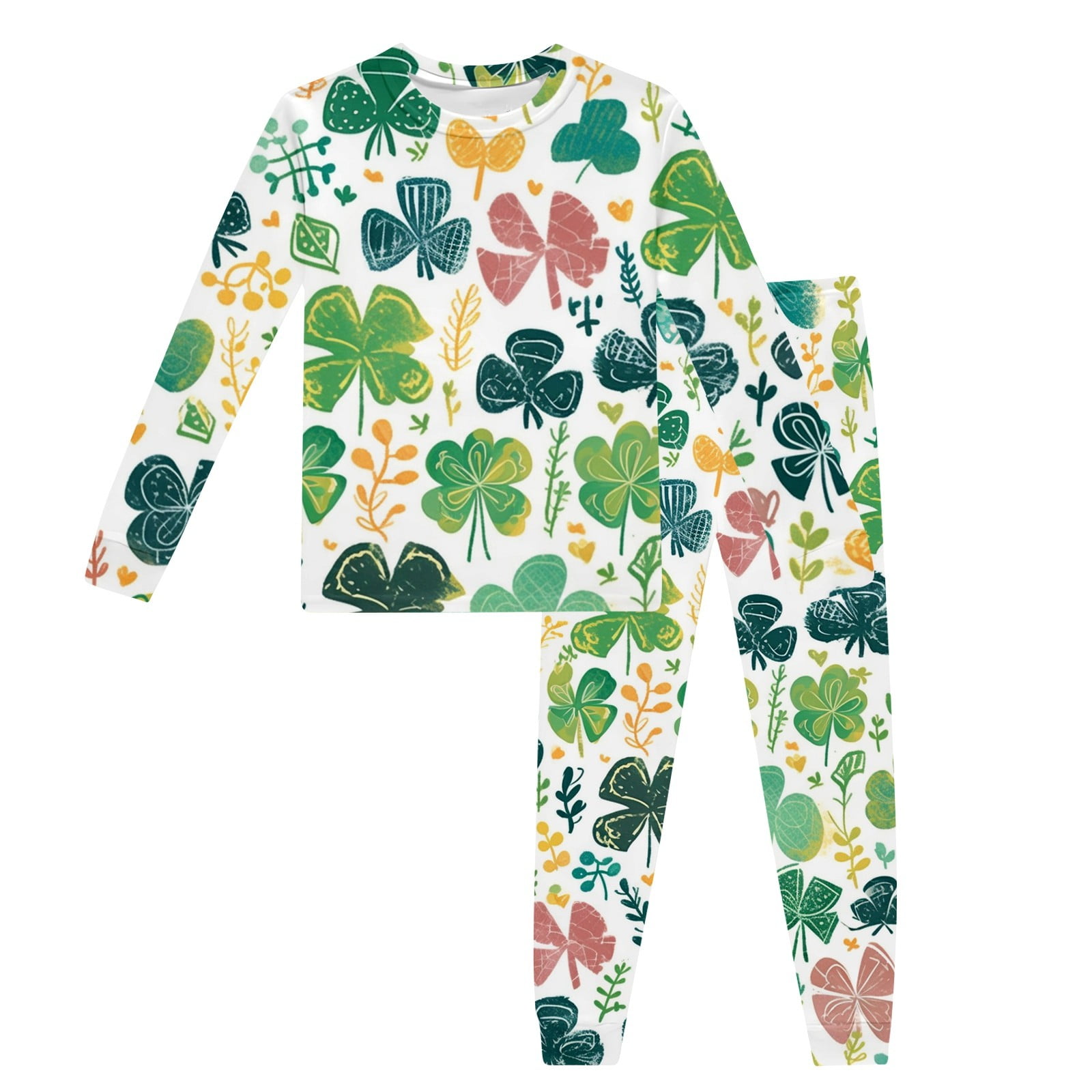 Pajamas Girls Size 5 St. Patrick's Day Crew Neck Long Sleeve Shamrock ...