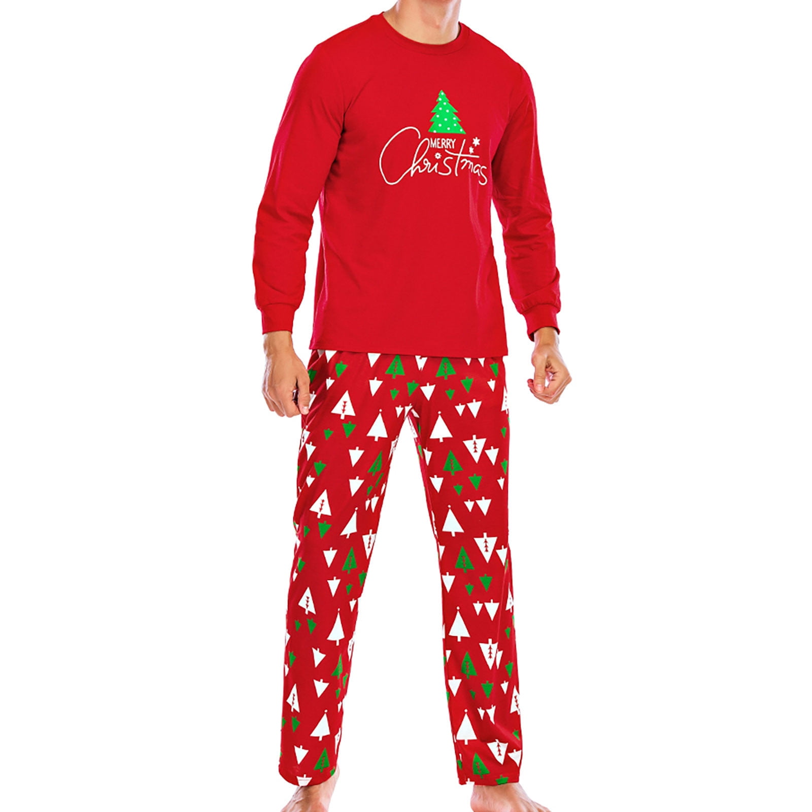 Pajamas Men Set, Mens Striped Long Sleeve Sleep Set Christmas Top and ...