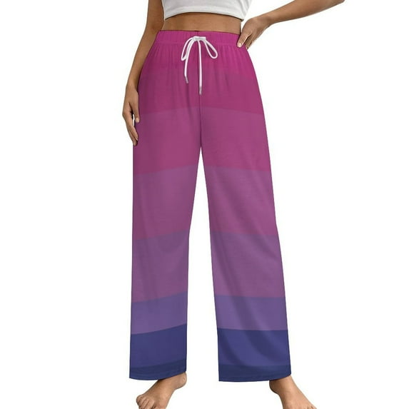 Pajamas Pants Bisexual Pride Flag Women's Pajama Pants Loose Comfortable Home Casual Trousers ...