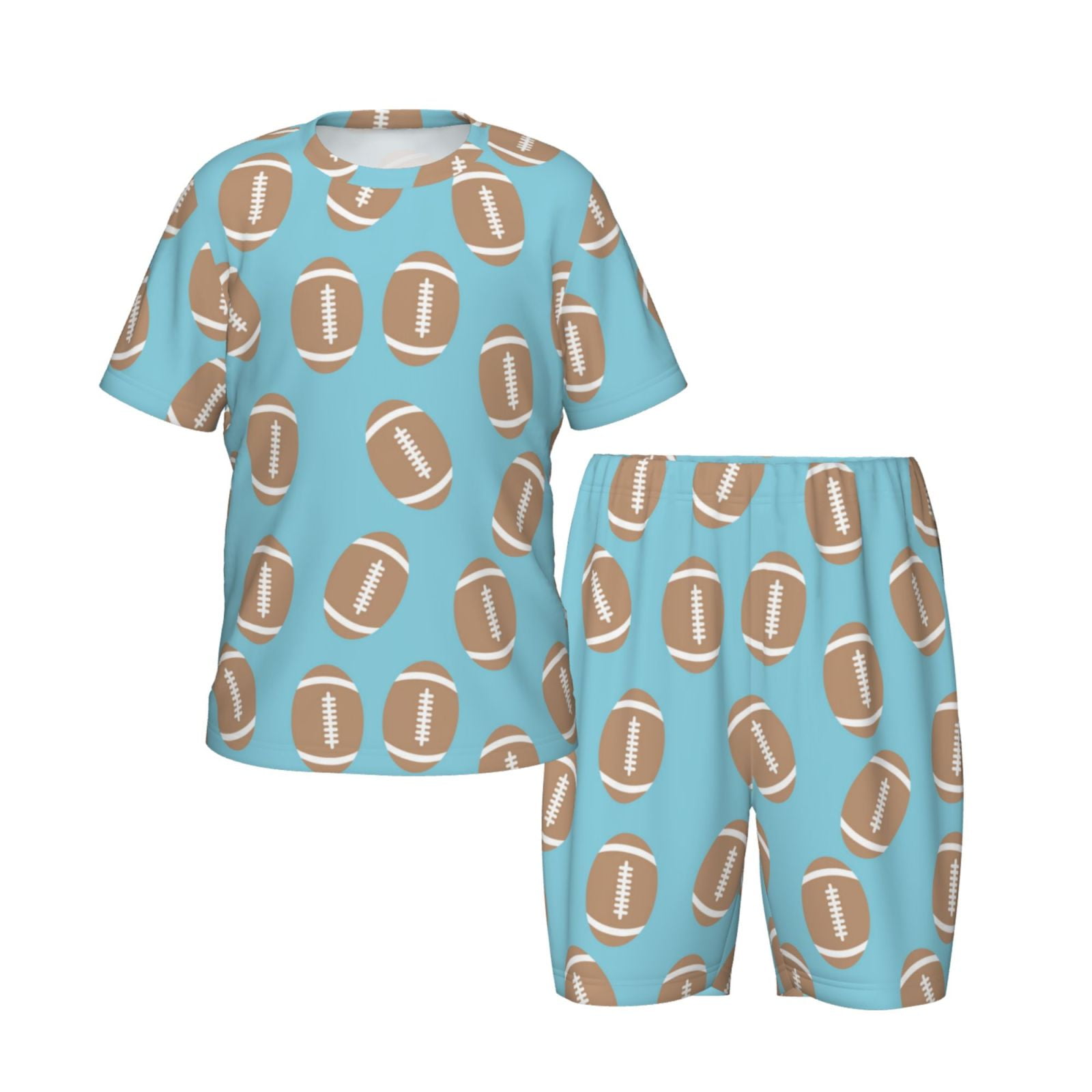 Pajamas Set For Boys and Girls, A_football 2 Piece Short Sleeve Summer ...