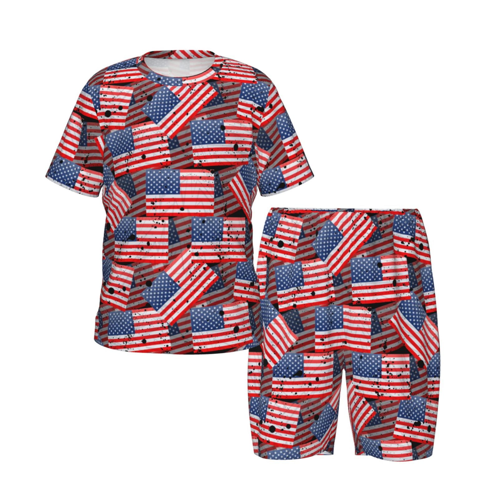Pajamas Set For Boys and Girls, America Flags1 2 Piece Short Sleeve ...