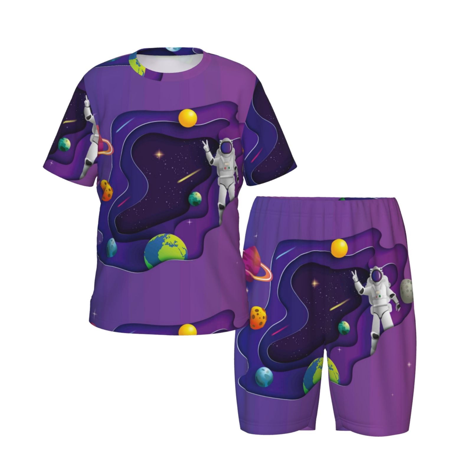 Pajamas Set For Boys and Girls, Astronaut on Mission in Outer Space 2 ...