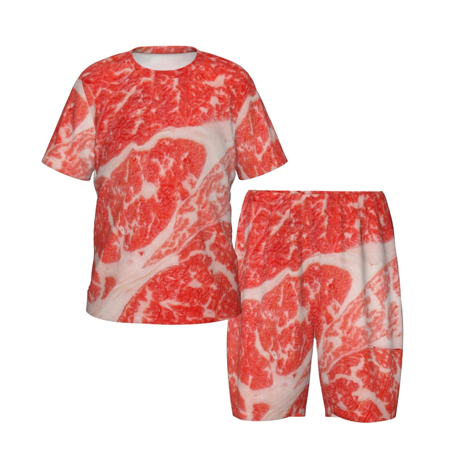 Pajamas Set For Boys and Girls, Beef Steaks 2 Piece Short Sleeve Summer ...