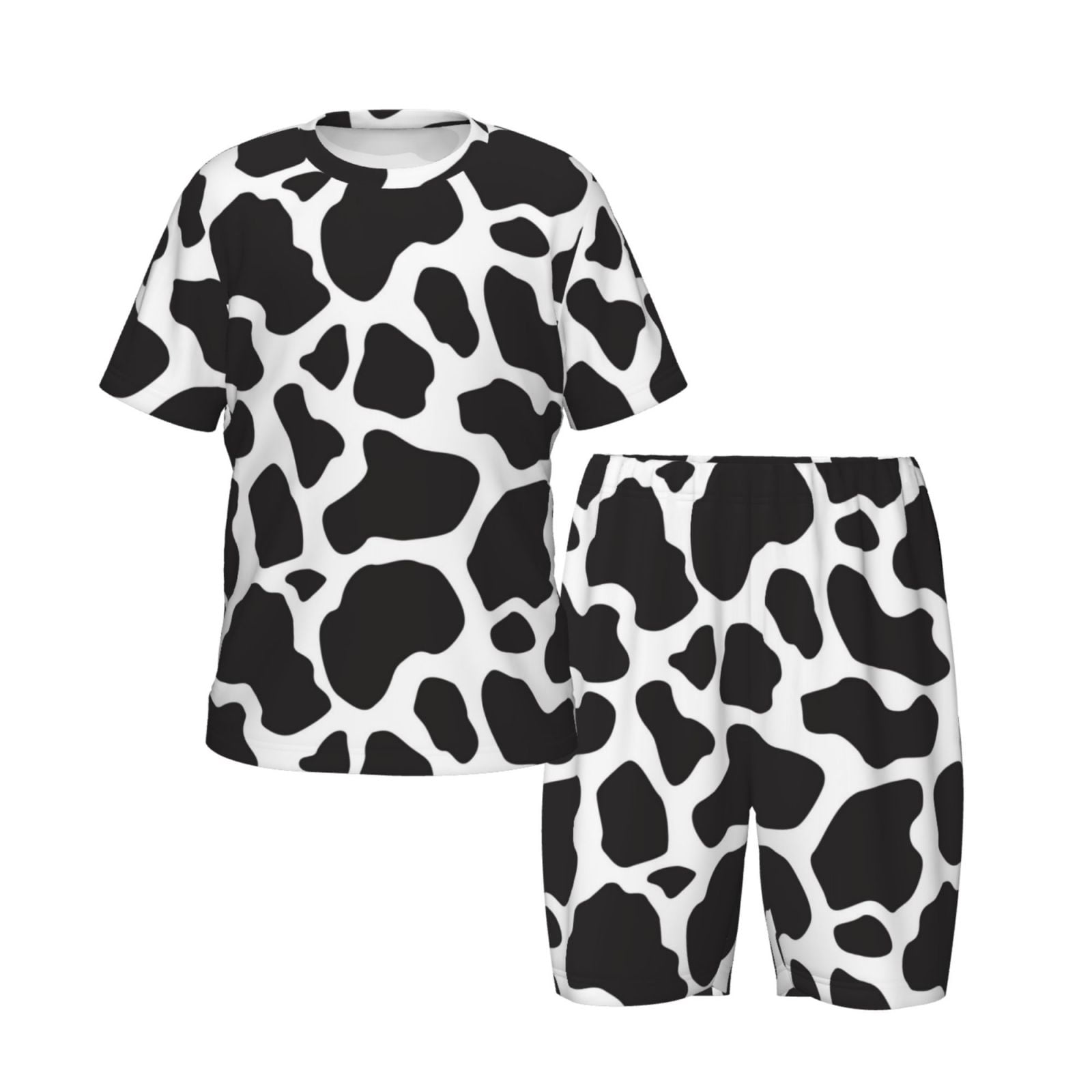 Pajamas Set For Boys and Girls, Black White Cow Print pattern 2 Piece ...