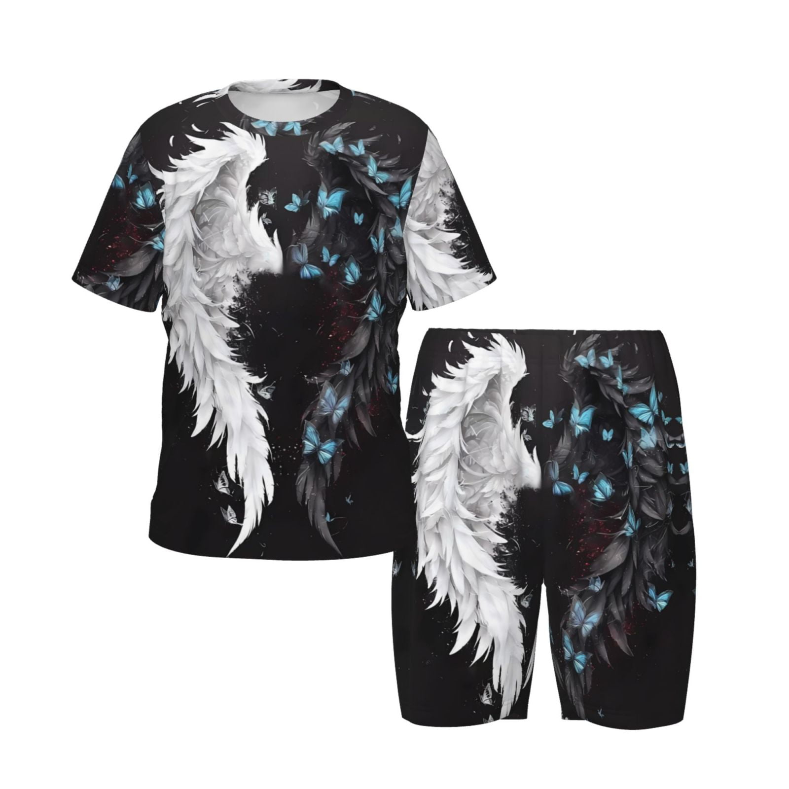 Pajamas Set For Boys and Girls, Butterfly Angel Wings Art 2 Piece Short ...