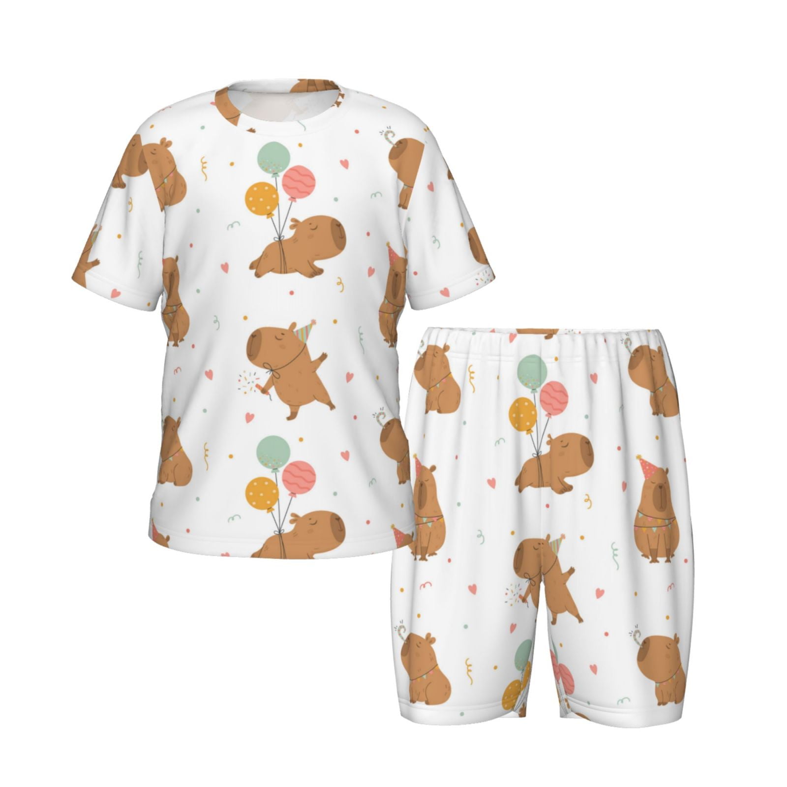 Pajamas Set For Boys and Girls, Capybaras Birthday 2 Piece Short Sleeve ...