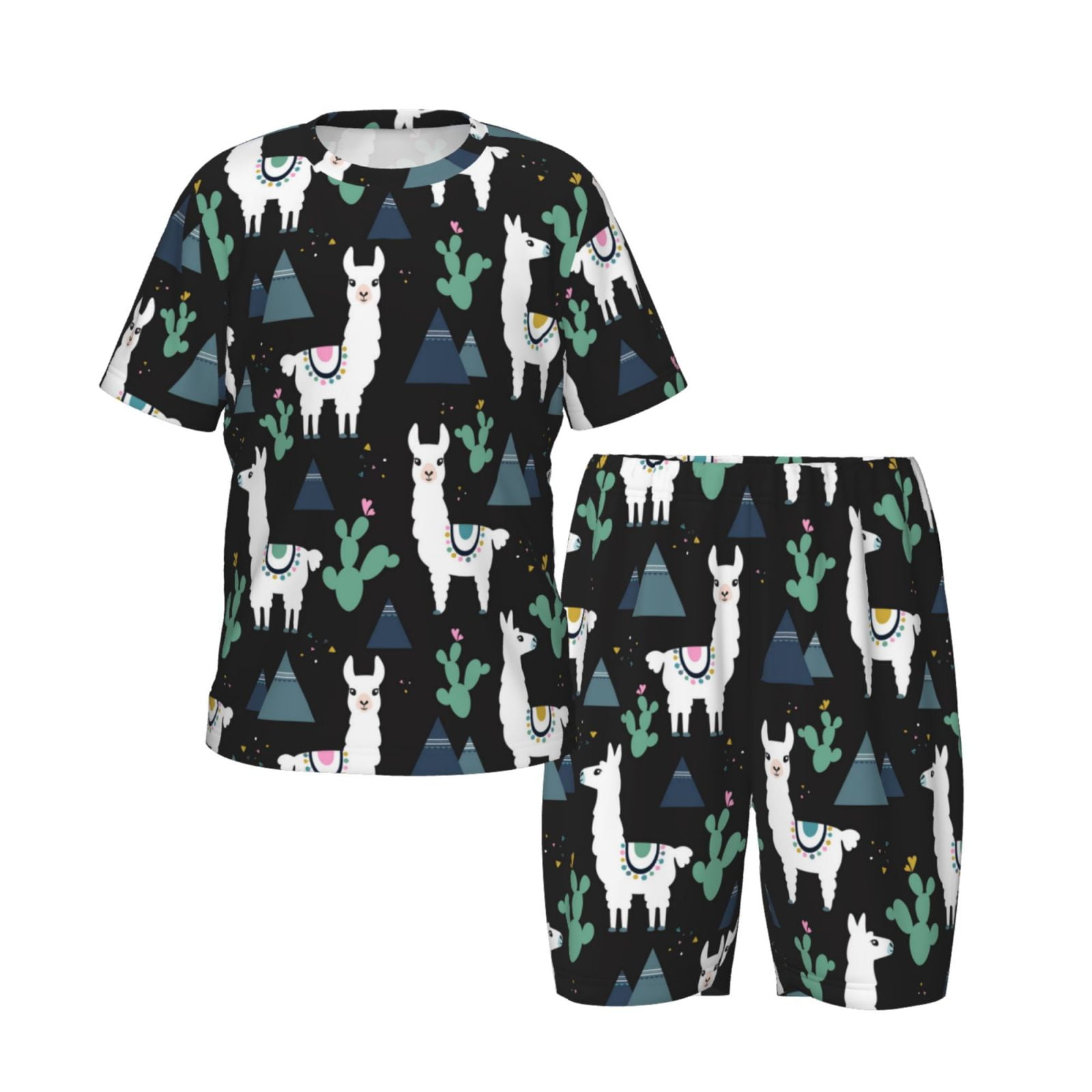 Pajamas Set For Boys and Girls, Cartoon Pyramid Cute Alpaca Cactus 2 ...