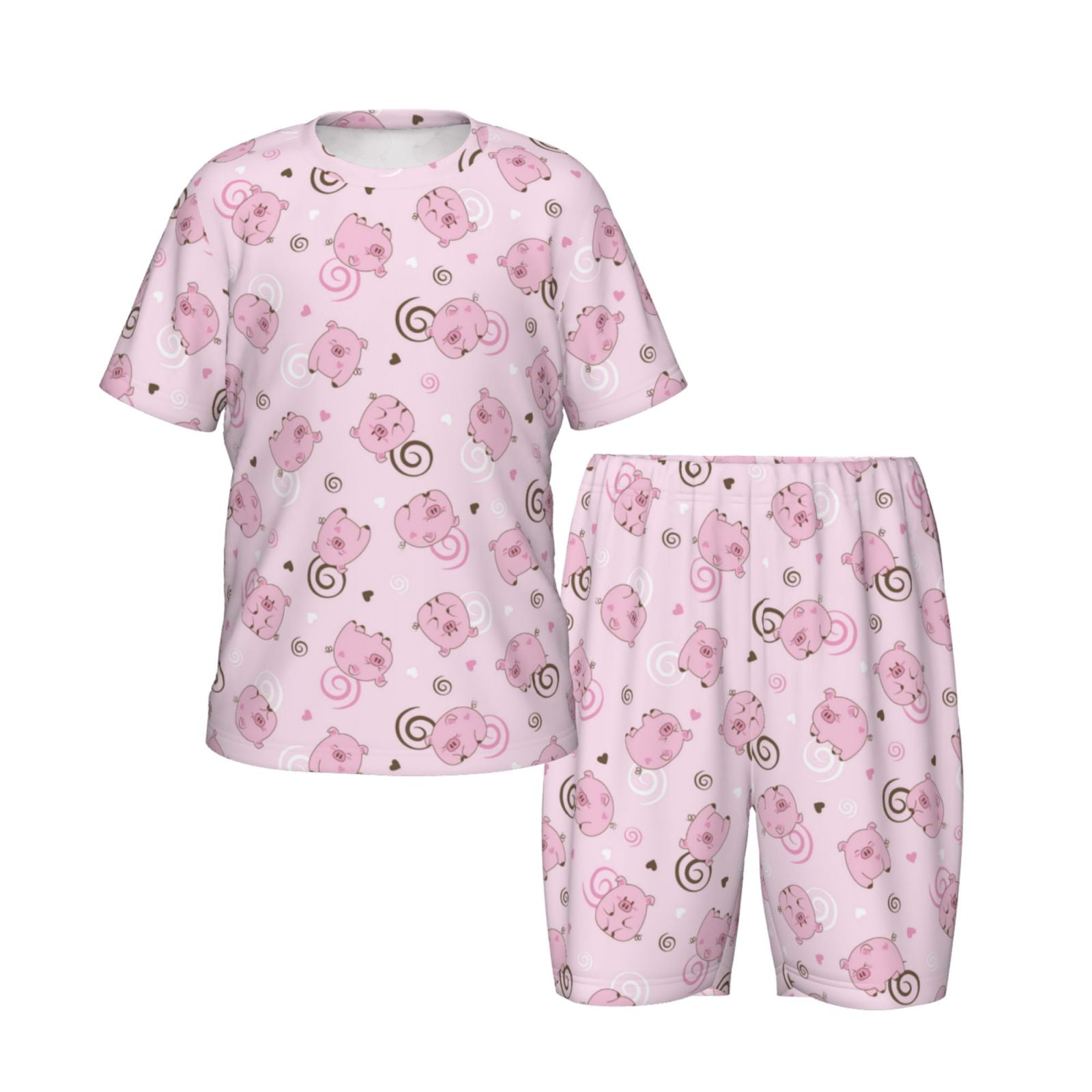 Pajamas Set For Boys and Girls, Charming Cartoon Pink Cute Pig 2 Piece ...