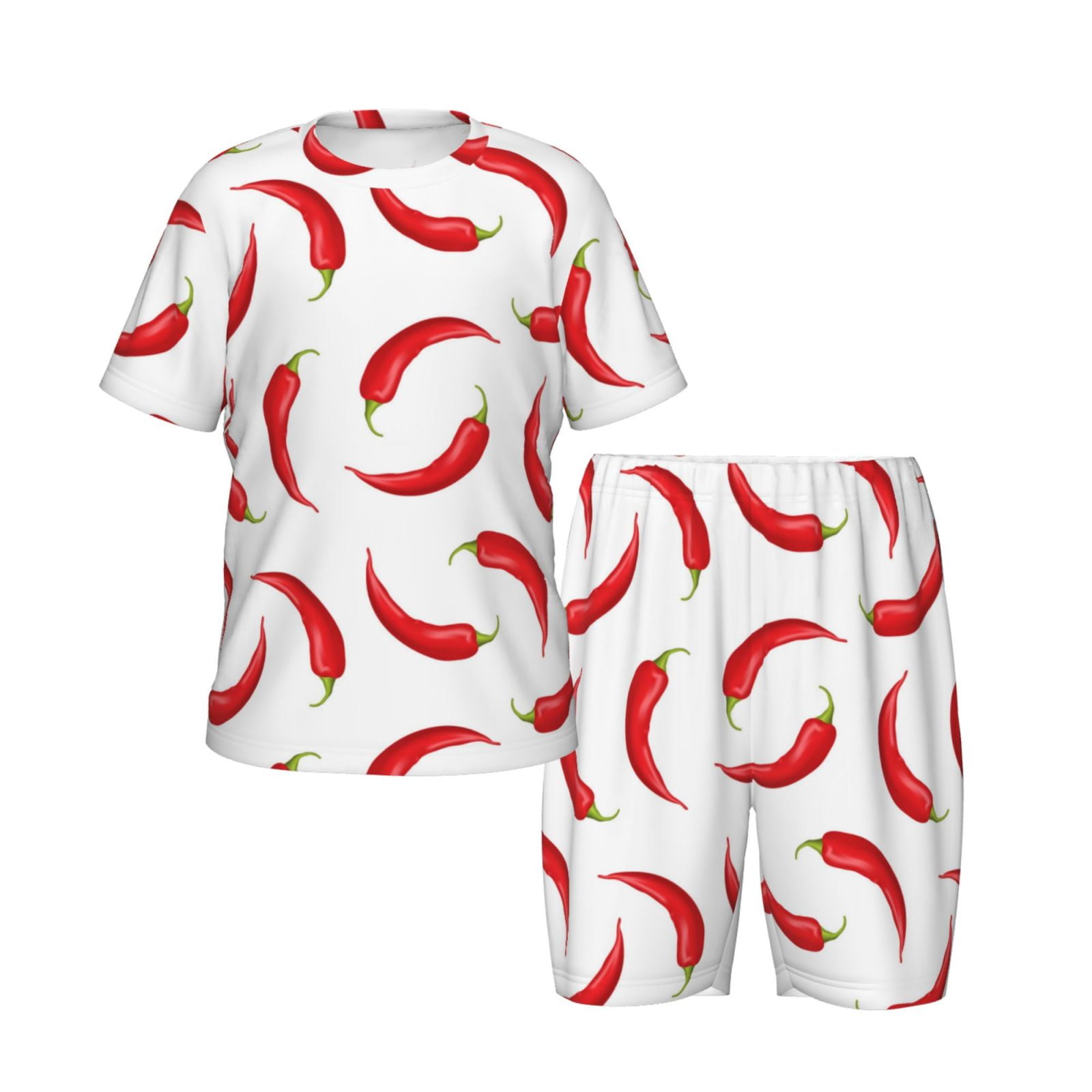 Pajamas Set For Boys and Girls, Chili Pepper 2 Piece Short Sleeve ...