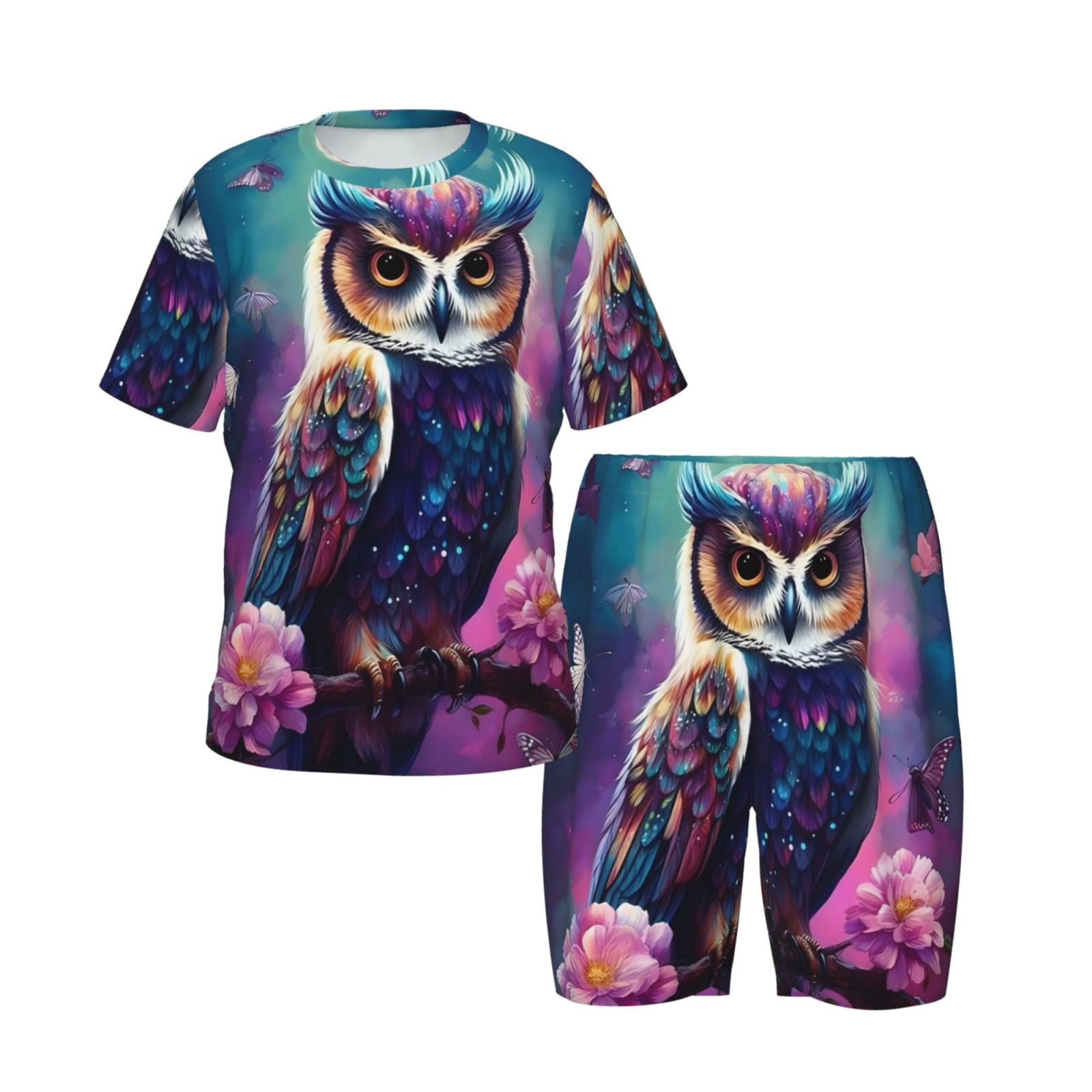 Pajamas Set For Boys and Girls, Colorful Butterfly Flower Owl 2 Piece ...