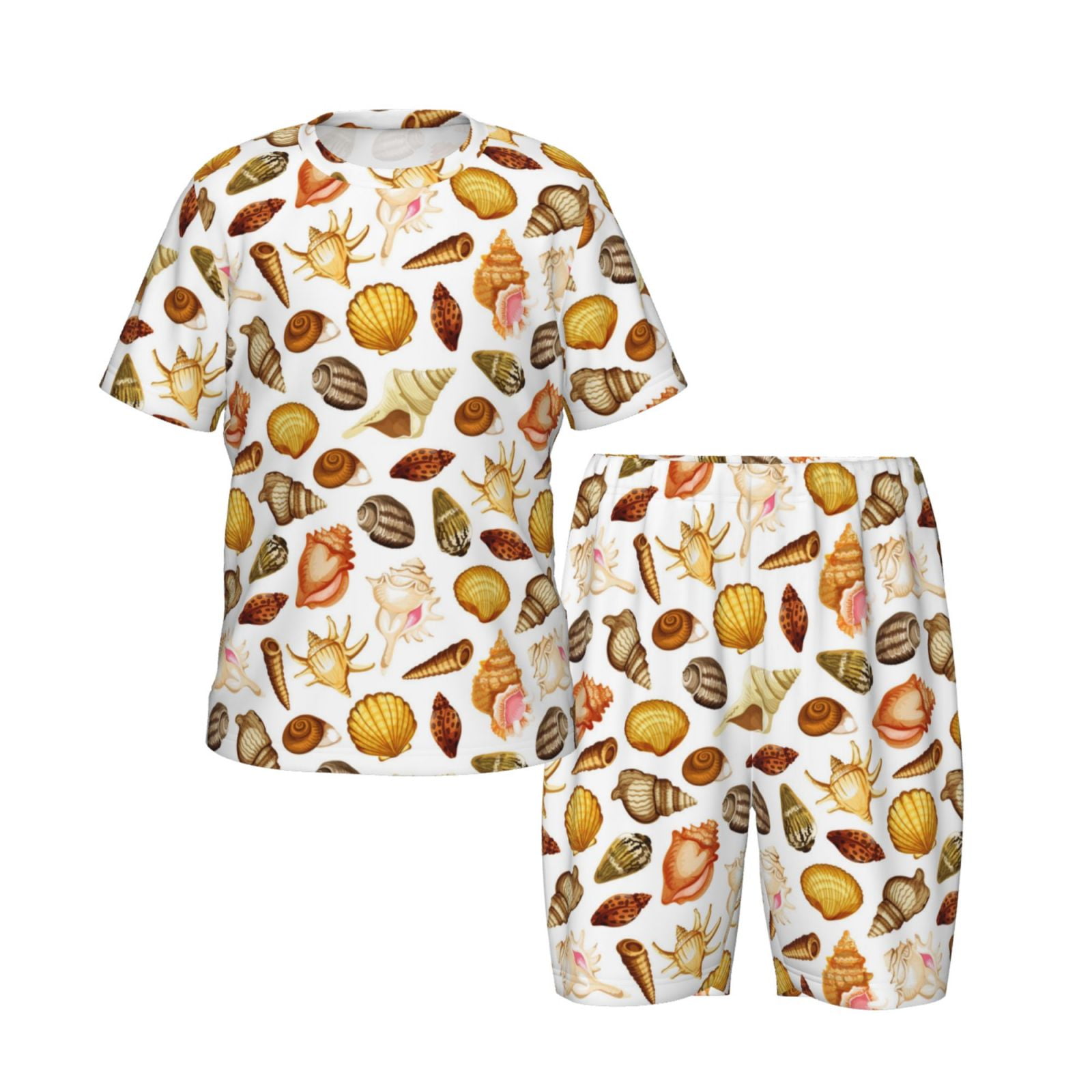 Pajamas Set For Boys and Girls, Conch Shells Print No.9029 2 Piece ...