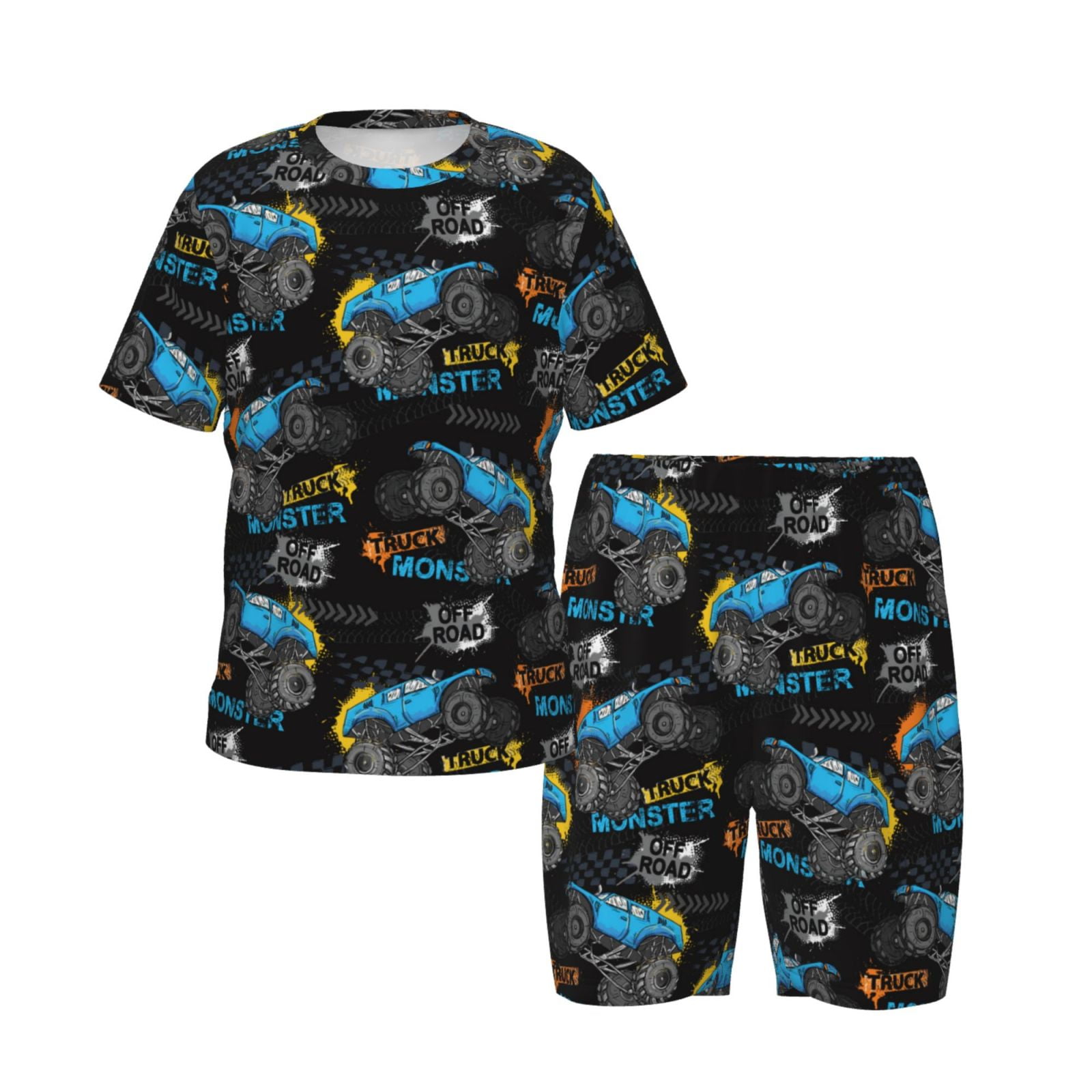 Pajamas Set For Boys and Girls, Cool off-road vehicle 2 Piece Short ...