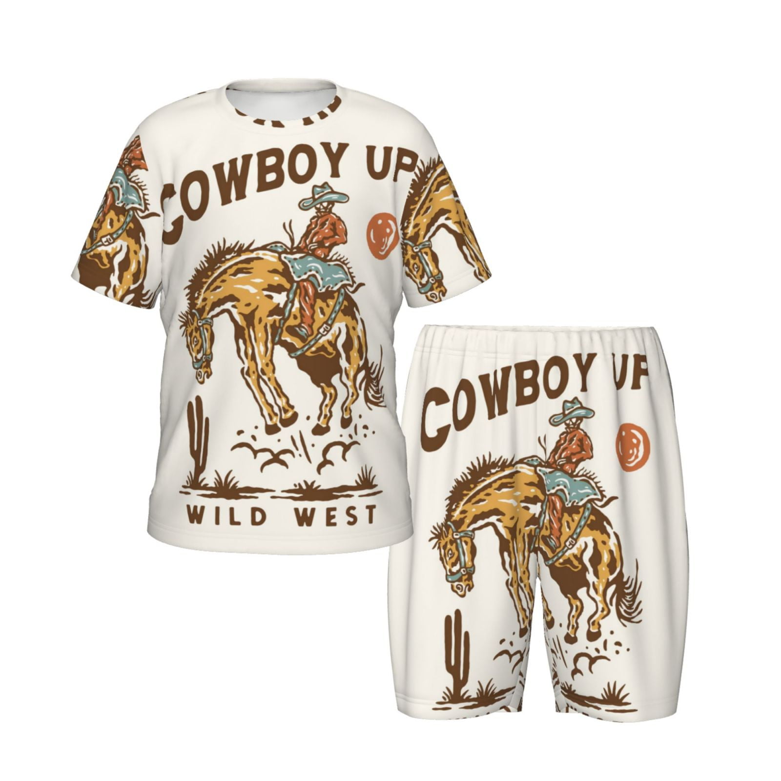 Pajamas Set For Boys and Girls, Cowboy Up Vintage Wild West 2 Piece ...