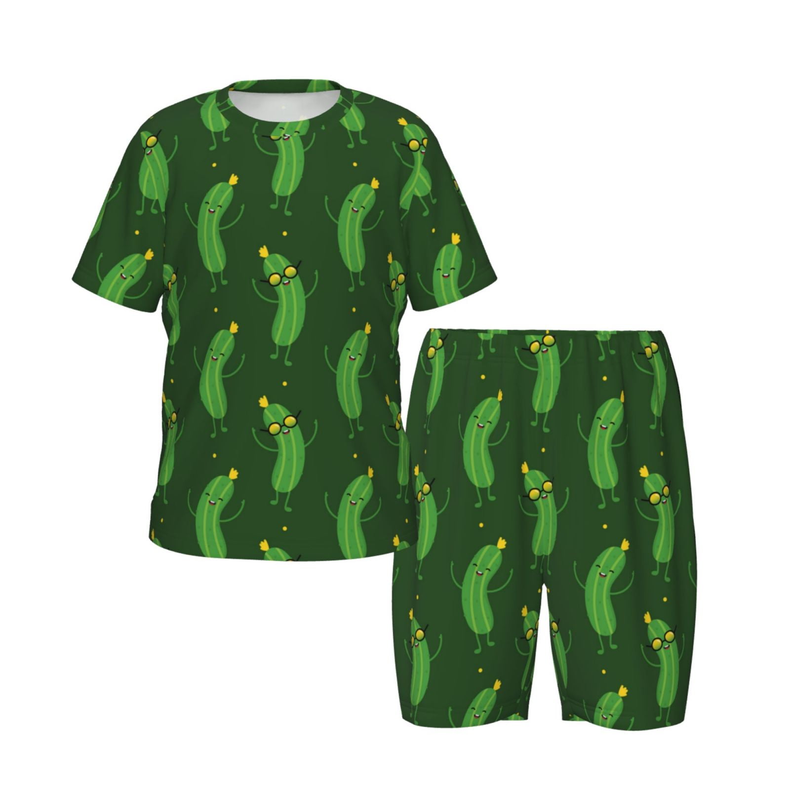 Pajamas Set For Boys and Girls, Cucumber Pattern cute 2 Piece Short ...