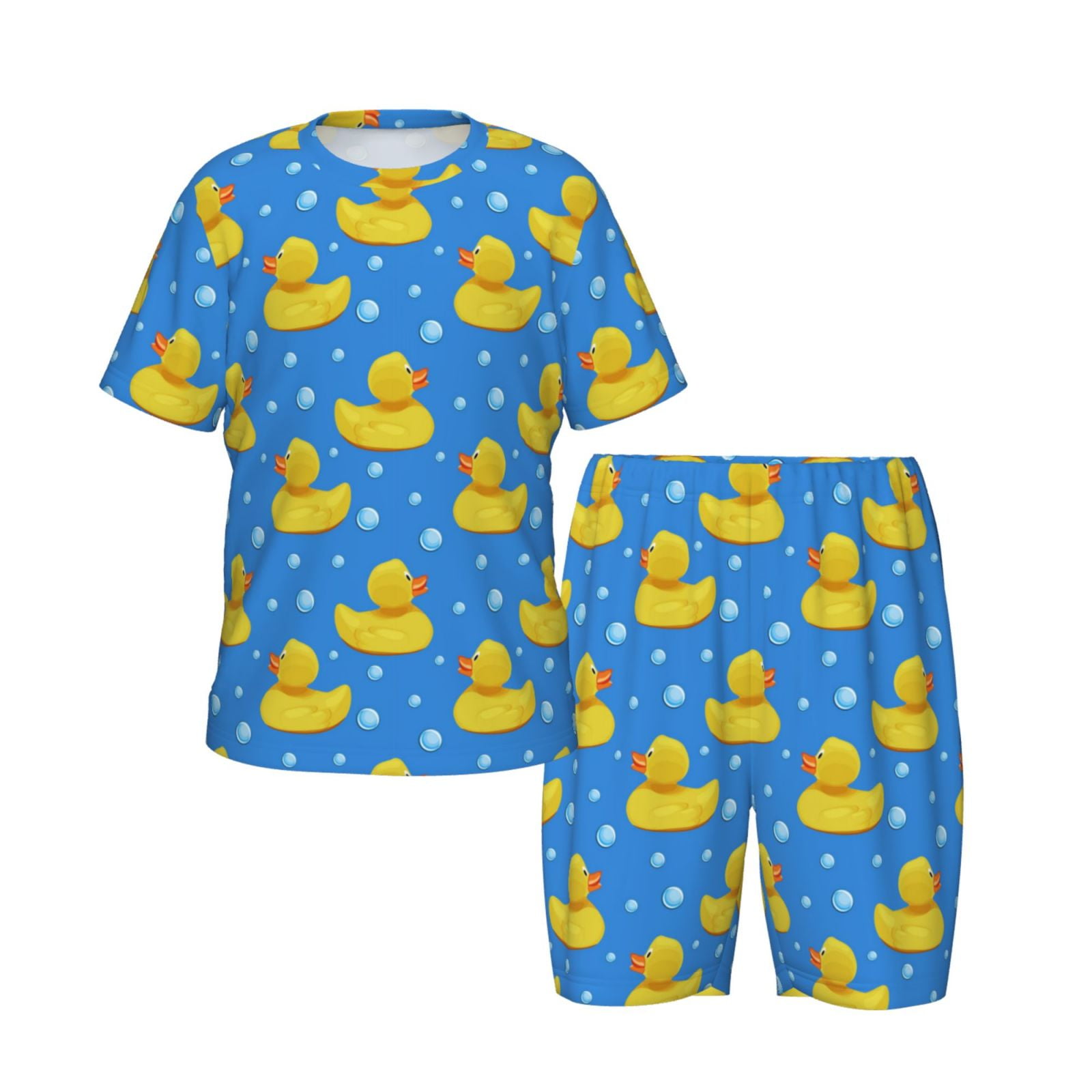 Pajamas Set For Boys and Girls, Cute Yellow Rubber Ducks 2 Piece Short ...