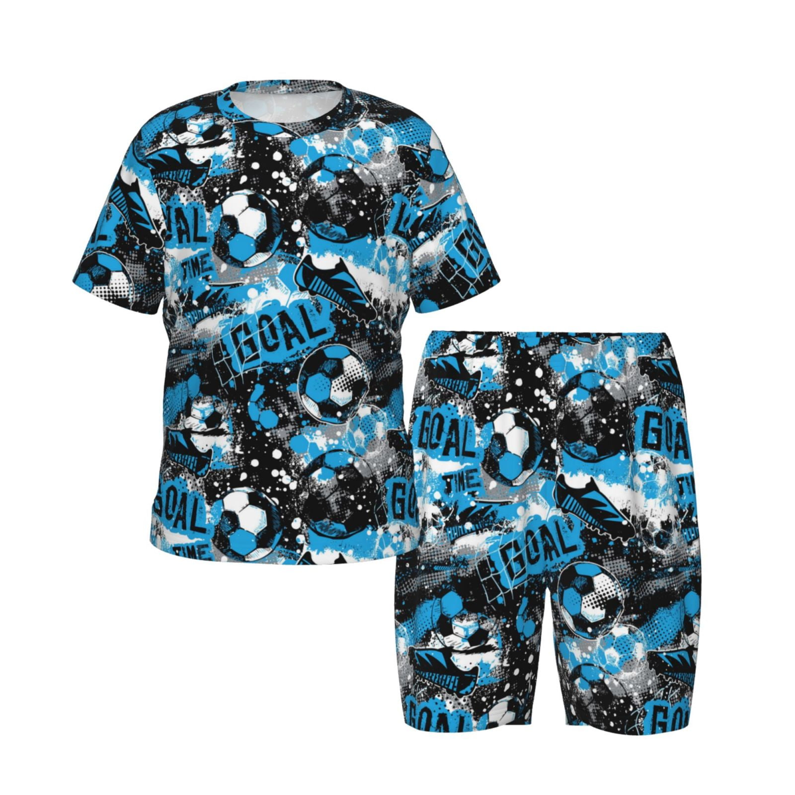 Pajamas Set For Boys and Girls, Football Time 2 Piece Short Sleeve ...