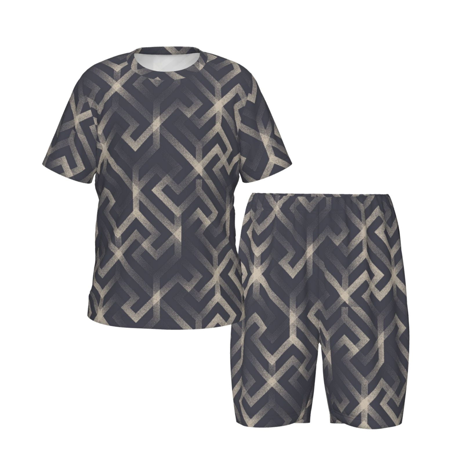 Pajamas Set For Boys and Girls, Geometric Labyrinth Patterns 2 Piece ...