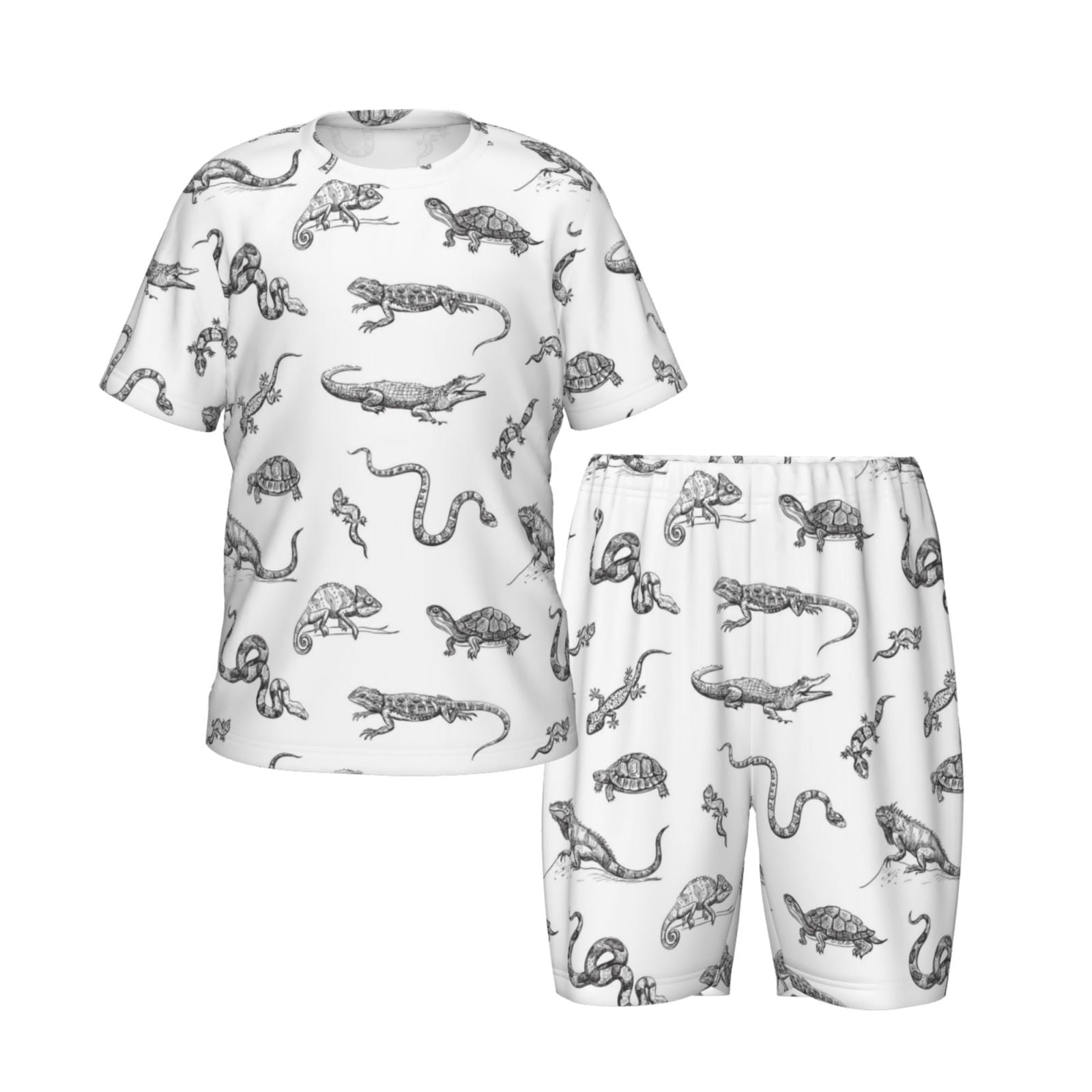 Pajamas Set For Boys and Girls, Lizard Snake Turtle Crocodile 2 Piece ...