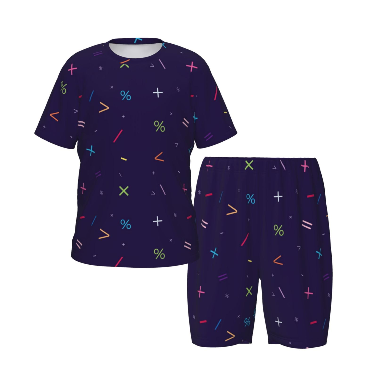 Pajamas Set For Boys and Girls, Mathematical Symbols 2 Piece Short ...