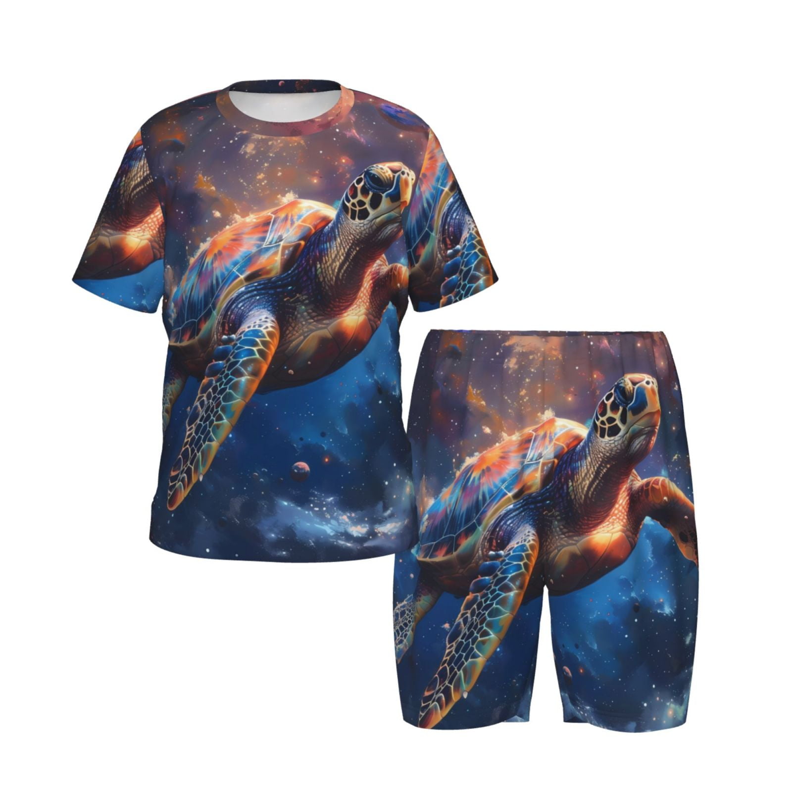 Pajamas Set For Boys and Girls, Night Sky Turtle 2 Piece Short Sleeve ...
