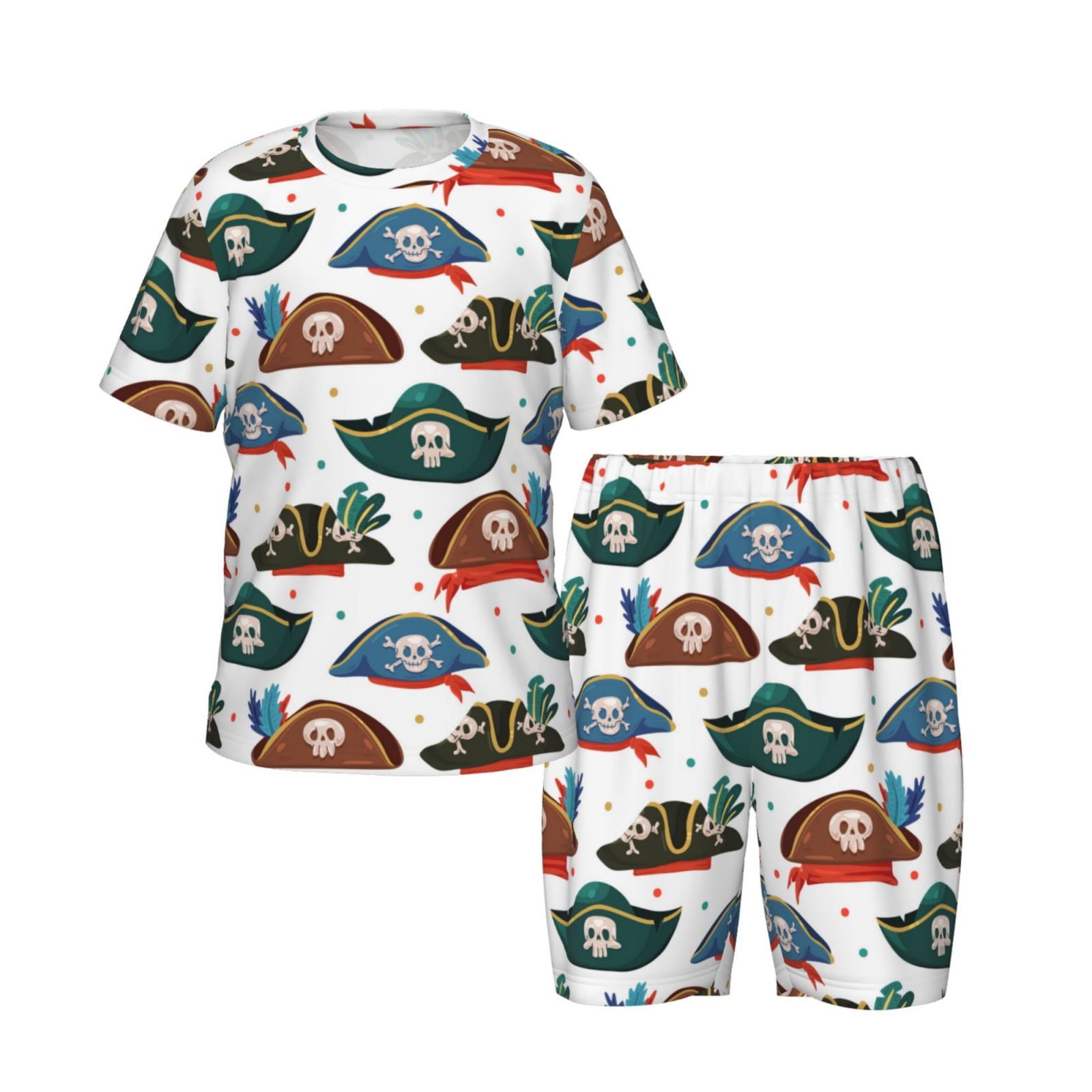 Pajamas Set For Boys and Girls, Pirate Hats 2 Piece Short Sleeve Summer ...