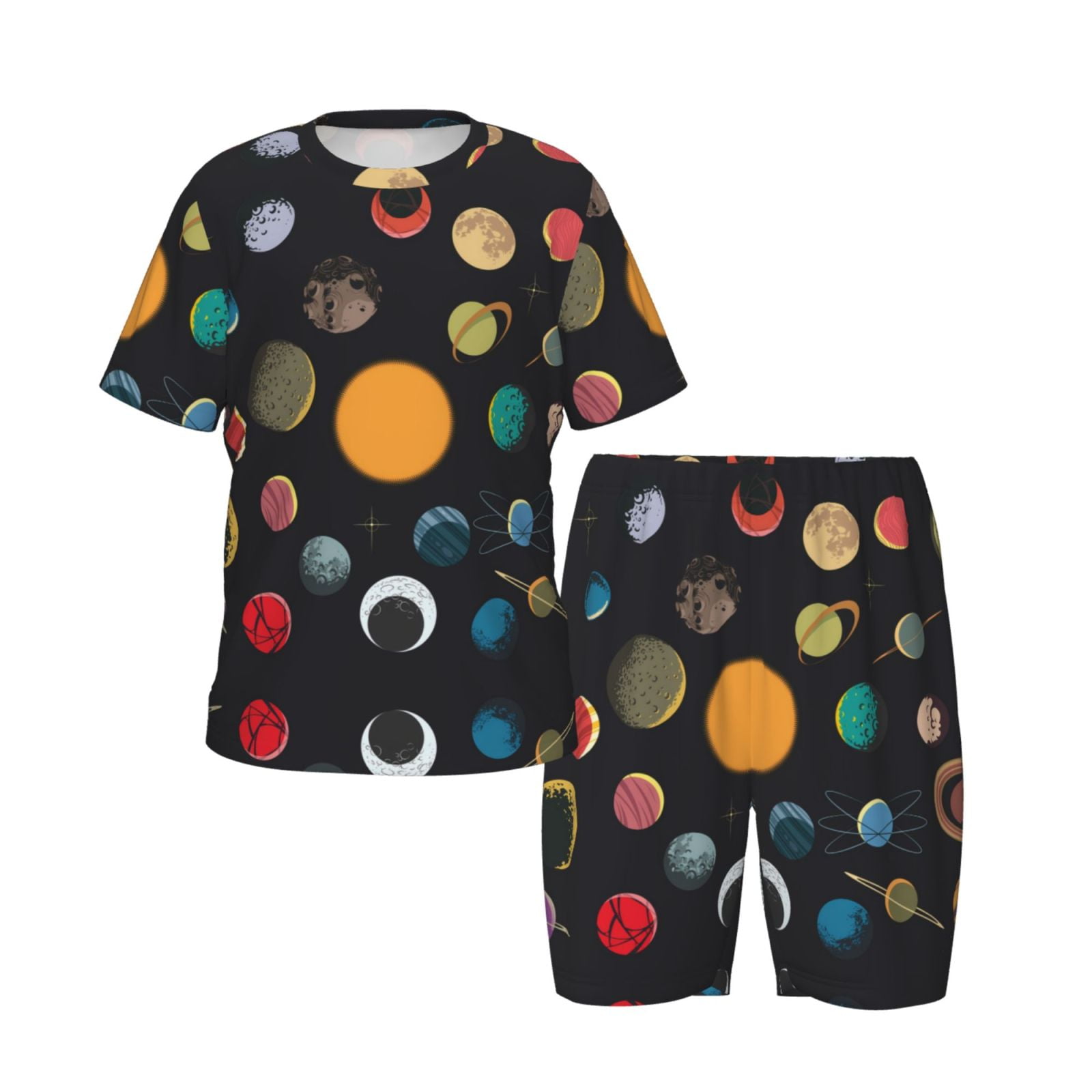 Pajamas Set For Boys and Girls, Planets And Their Moons 2 Piece Short ...