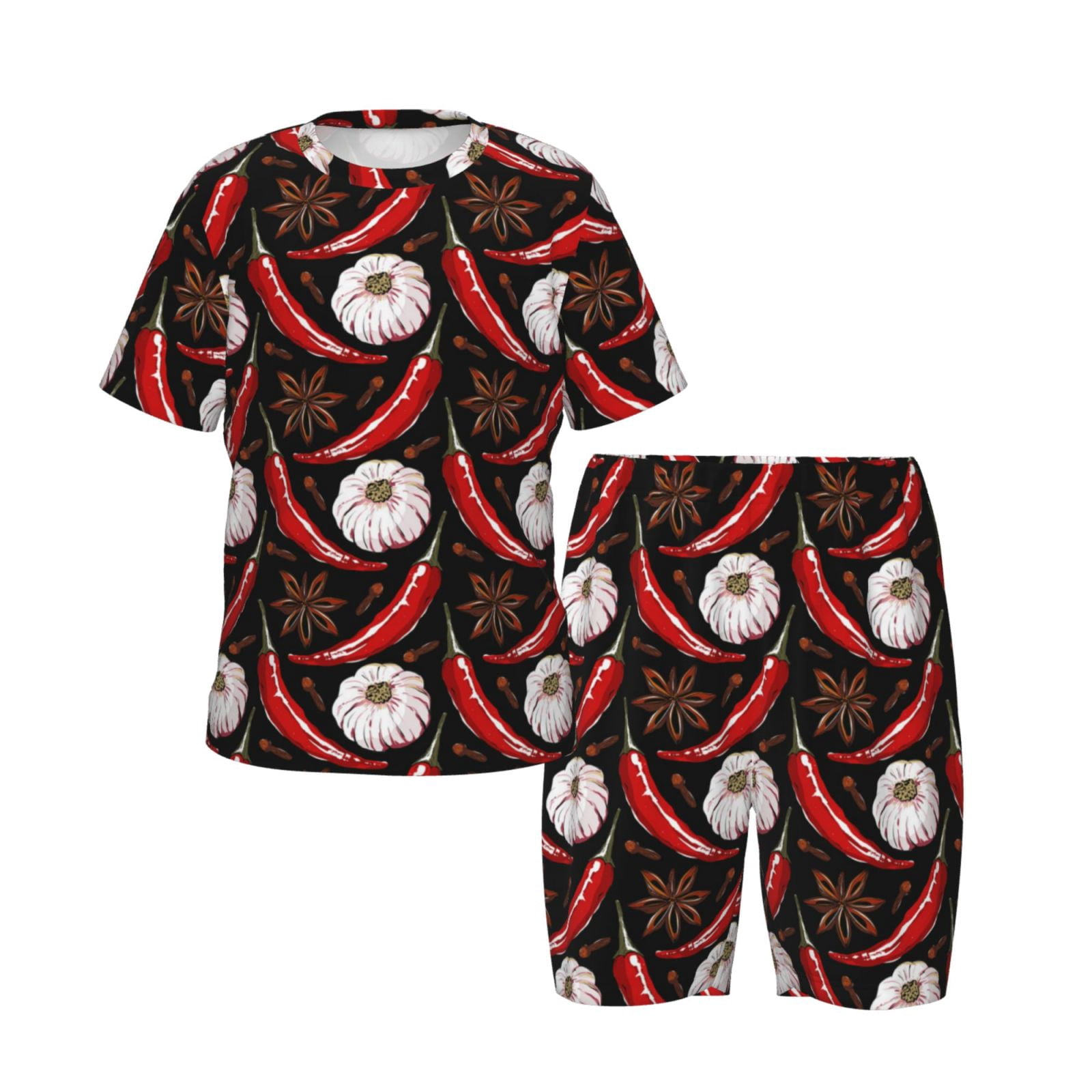 Pajamas Set For Boys and Girls, Red Hot Chili 1 2 Piece Short Sleeve ...