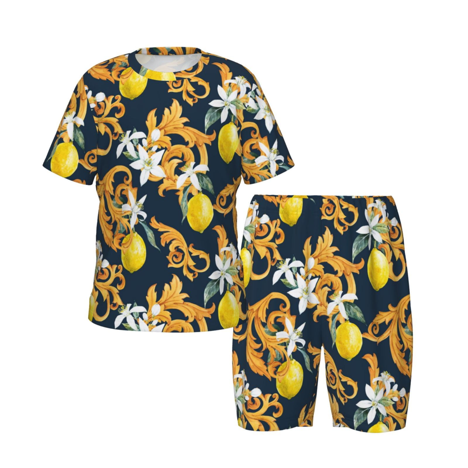 Pajamas Set For Boys and Girls, Sicilian style golden lemon 2 Piece ...