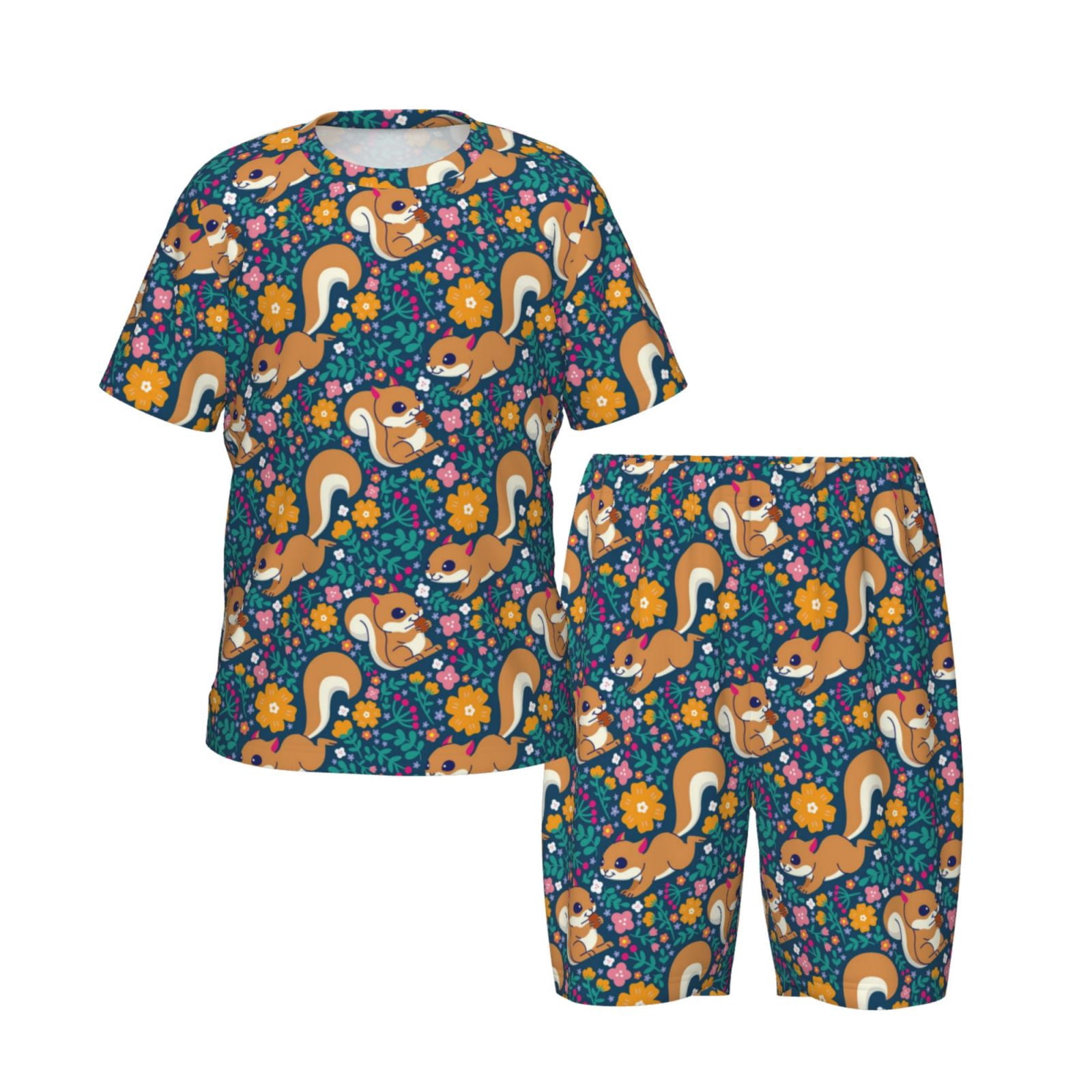 Pajamas Set For Boys and Girls, Squirrel Garden Delight 2 Piece Short ...