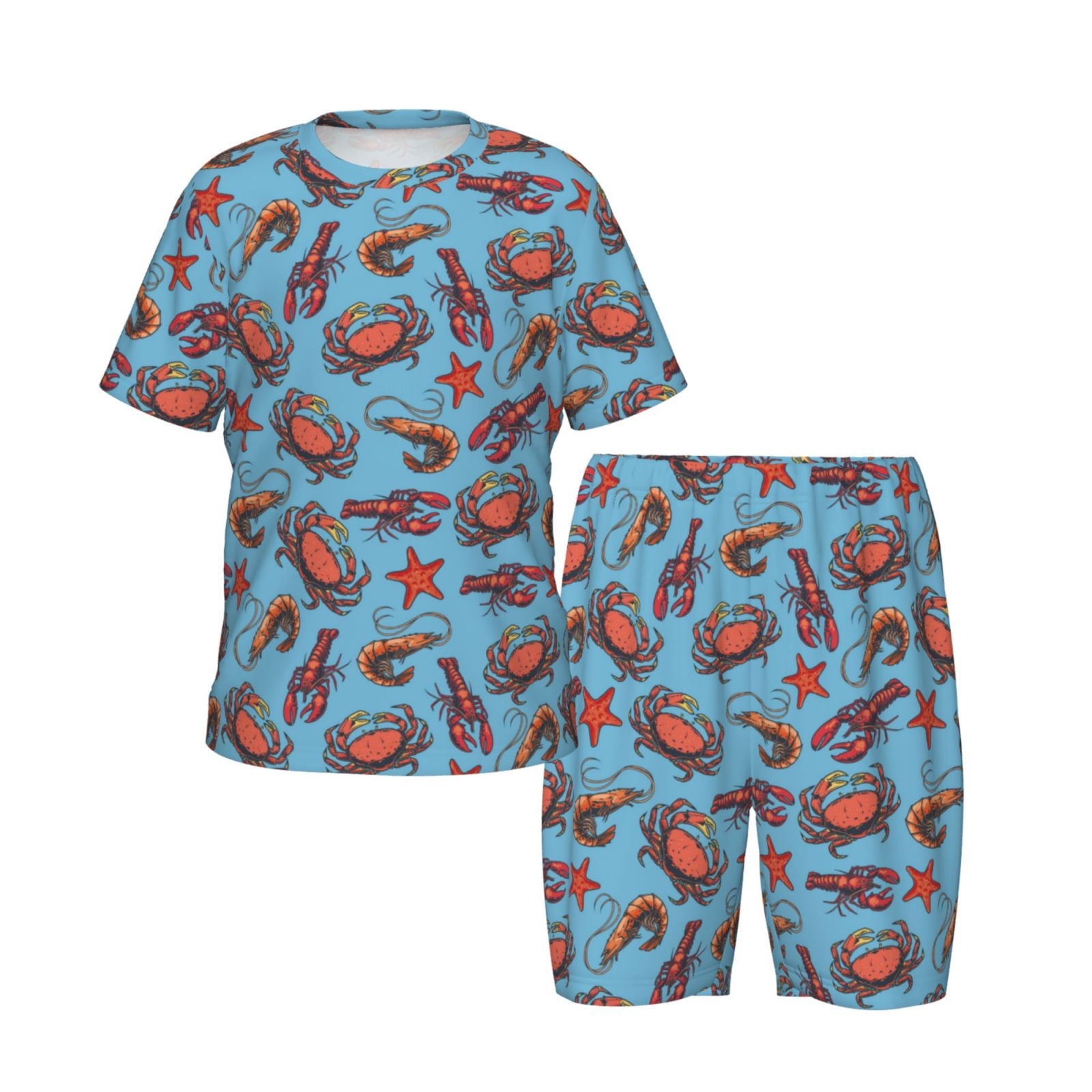 Pajamas Set For Boys and Girls, Starfish Shrimp Crabs 2 Piece Short ...