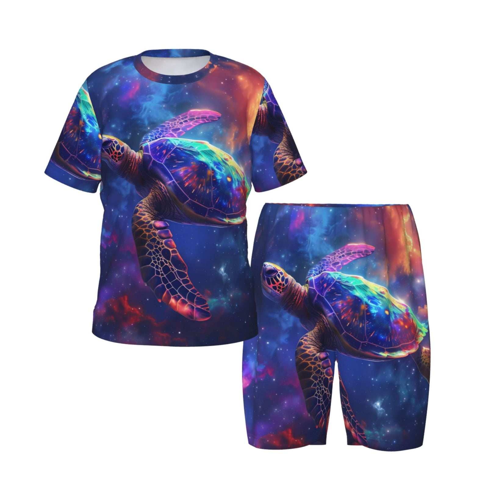Pajamas Set For Boys and Girls, Starry Sky Turtle 2 Piece Short Sleeve ...