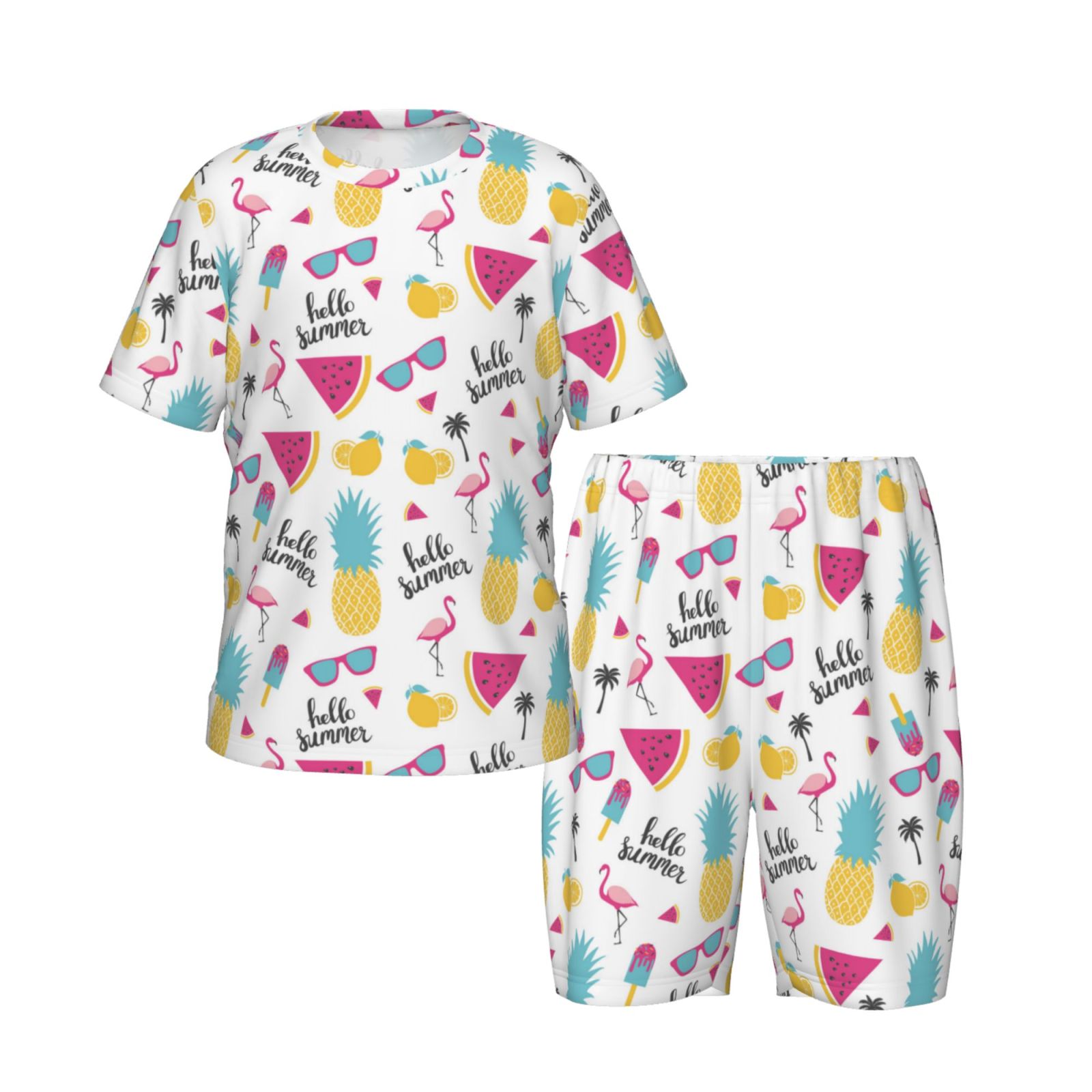 Pajamas Set For Boys and Girls, Summer Bird Pineapple 2 Piece Short ...