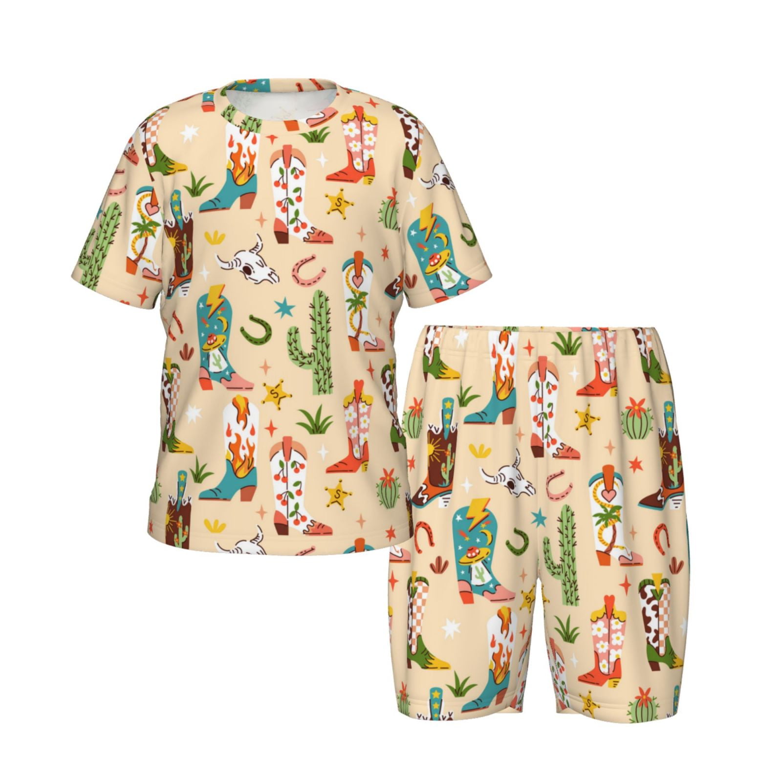 Pajamas Set For Boys and Girls, western style trendy cowboy boots 2 ...