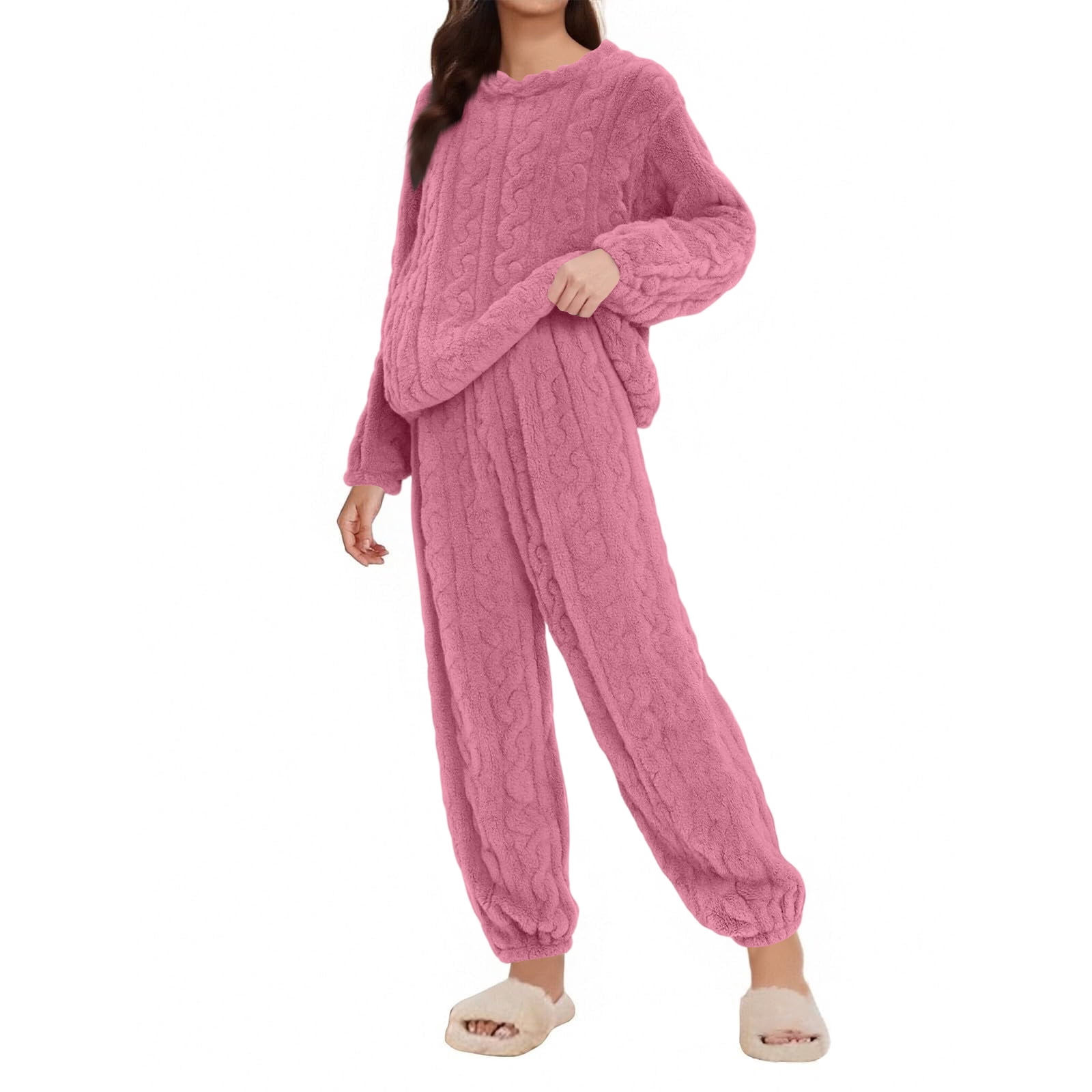 Pajamas Sets for Women Winter Super Soft Fluffy Sleepwear Ultra Cozy ...