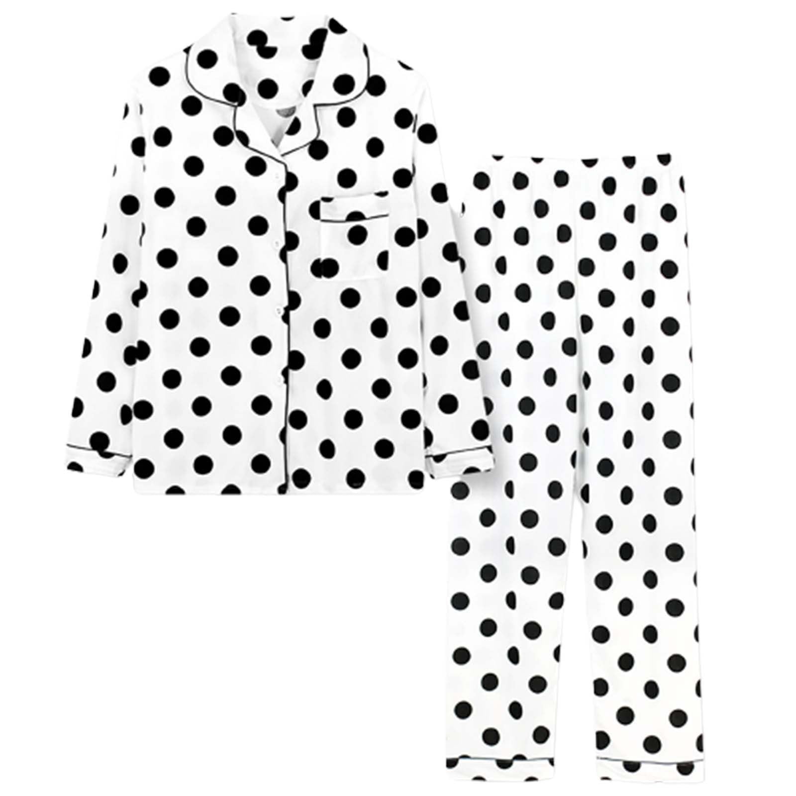 Pajamas Women Autumn And Winter Long Sleeve Lapel Vest Suit Trousers ...