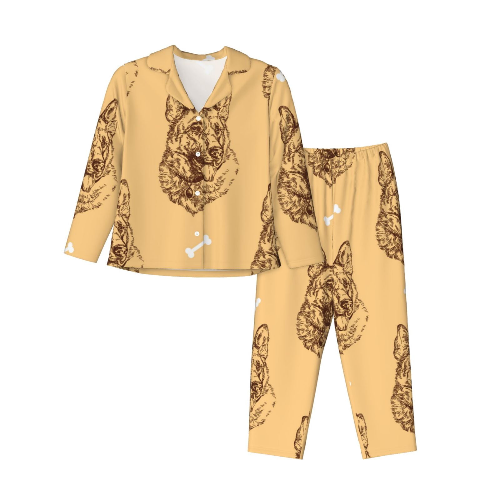 Pajamas for Women Set - German Shepherd Dog No.1004 Soft Comfy Long ...