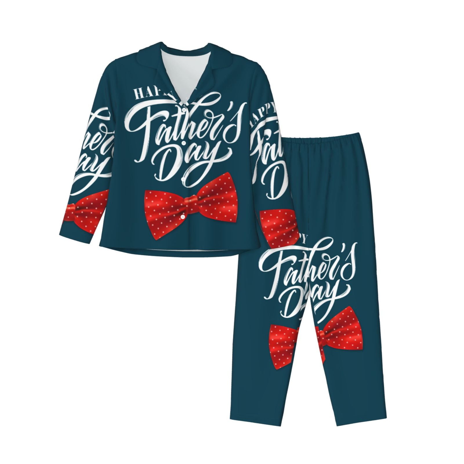 Pajamas for Women Set - Happy Father's Day A Comfy Long Sleeve Button ...