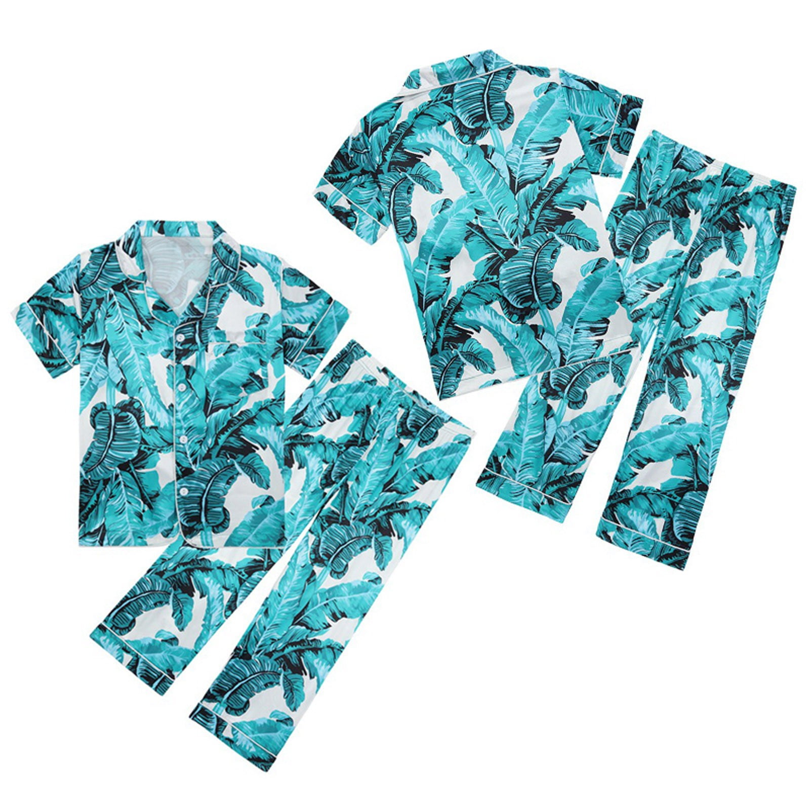 Pajamas for Girls Short Sleeve Button Down Pajama Kids Sleepwears for ...