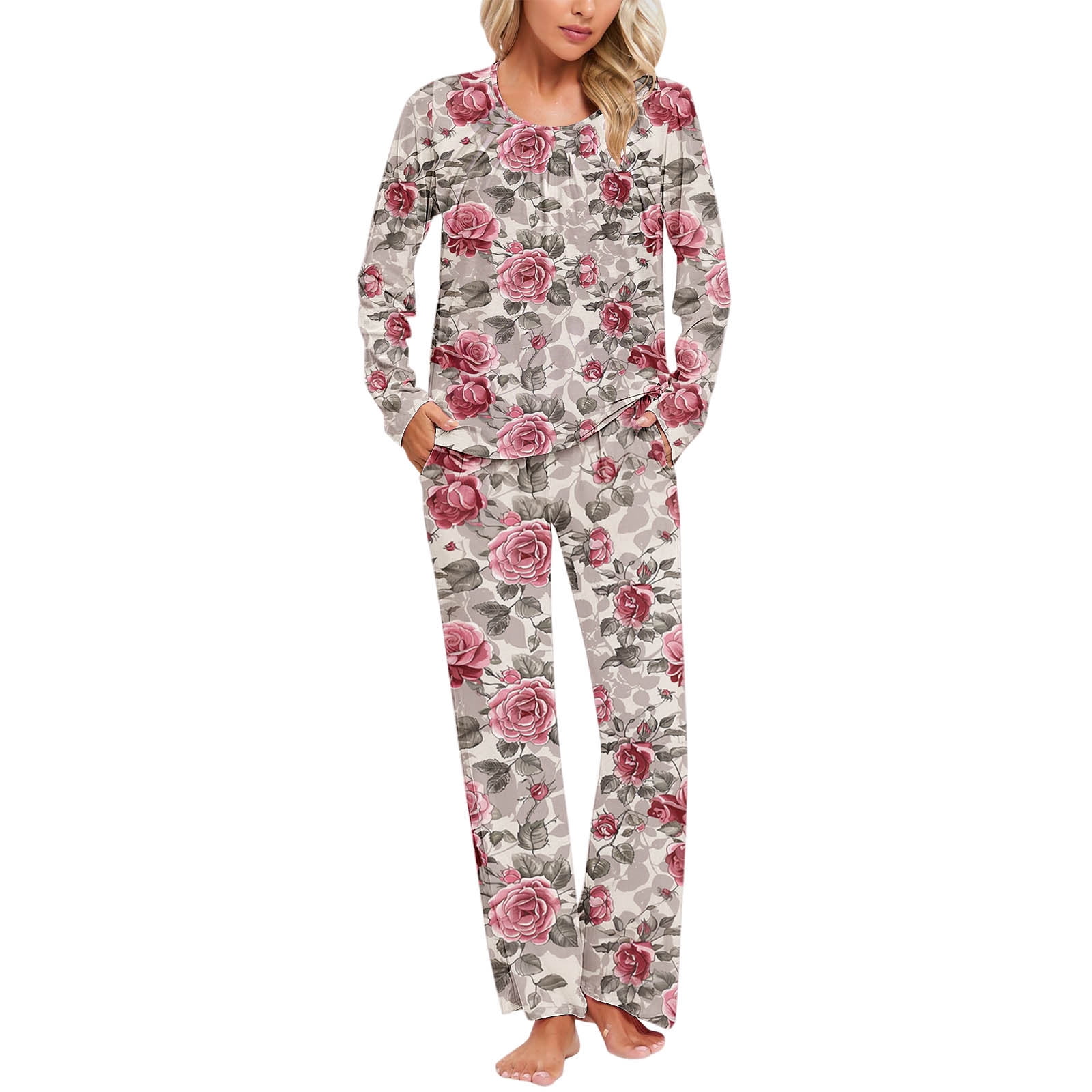 Pajamas for Women Pijama Set Pjs Ladies' Gradient Printed Casual Top ...