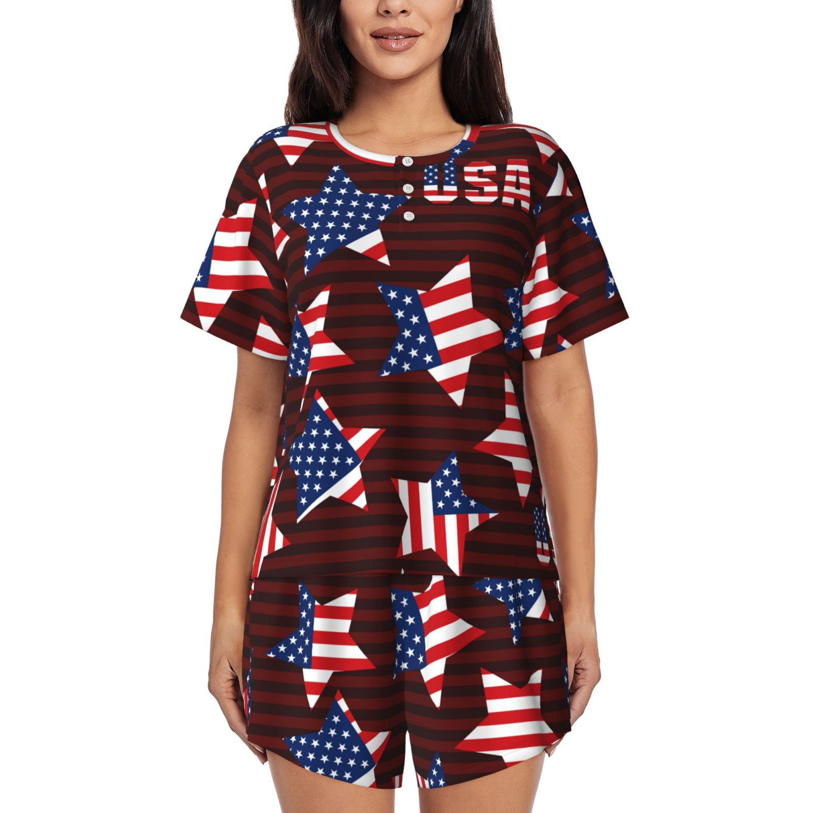 Pajamas for Women Set, American Stars PJ Lounge Sets for Women 2 Piece ...