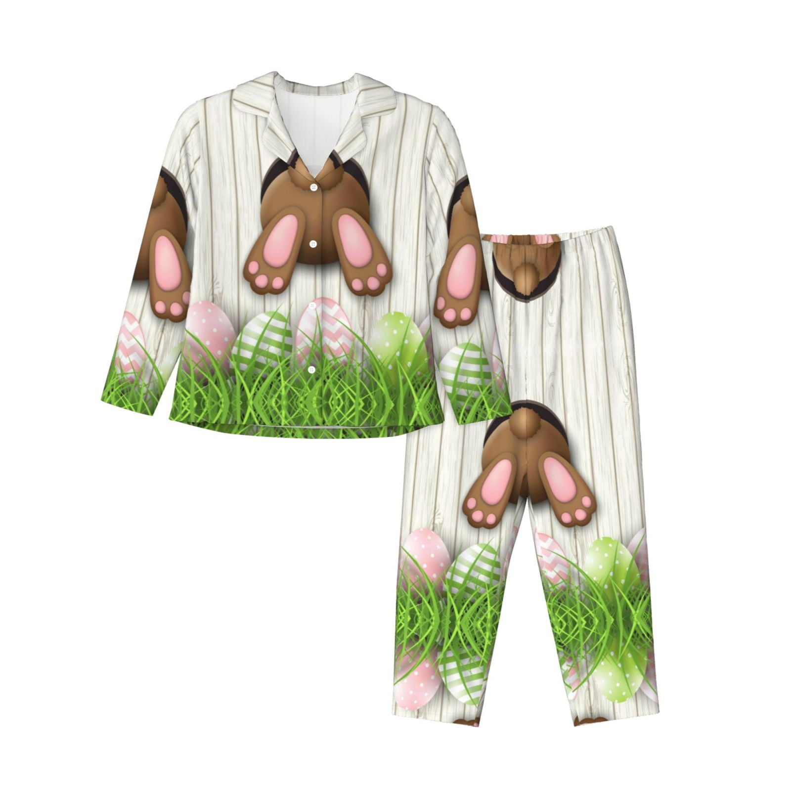 Pajamas for Women Set, Brown Bunny Bottom And Easter Eggs Pajamas for ...