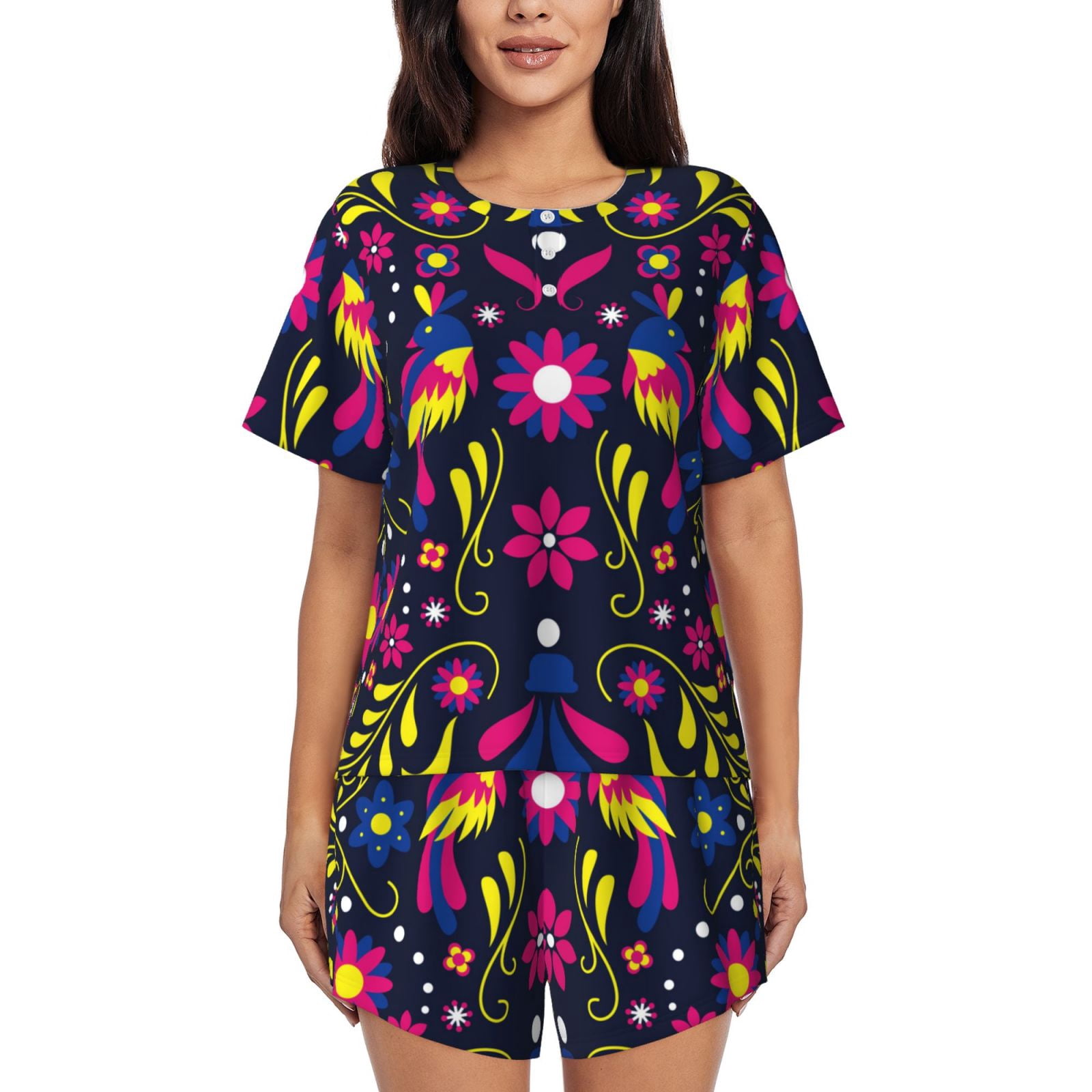 Pajamas for Women Set, Colorful Mexican PJ Lounge Sets for Women 2 ...