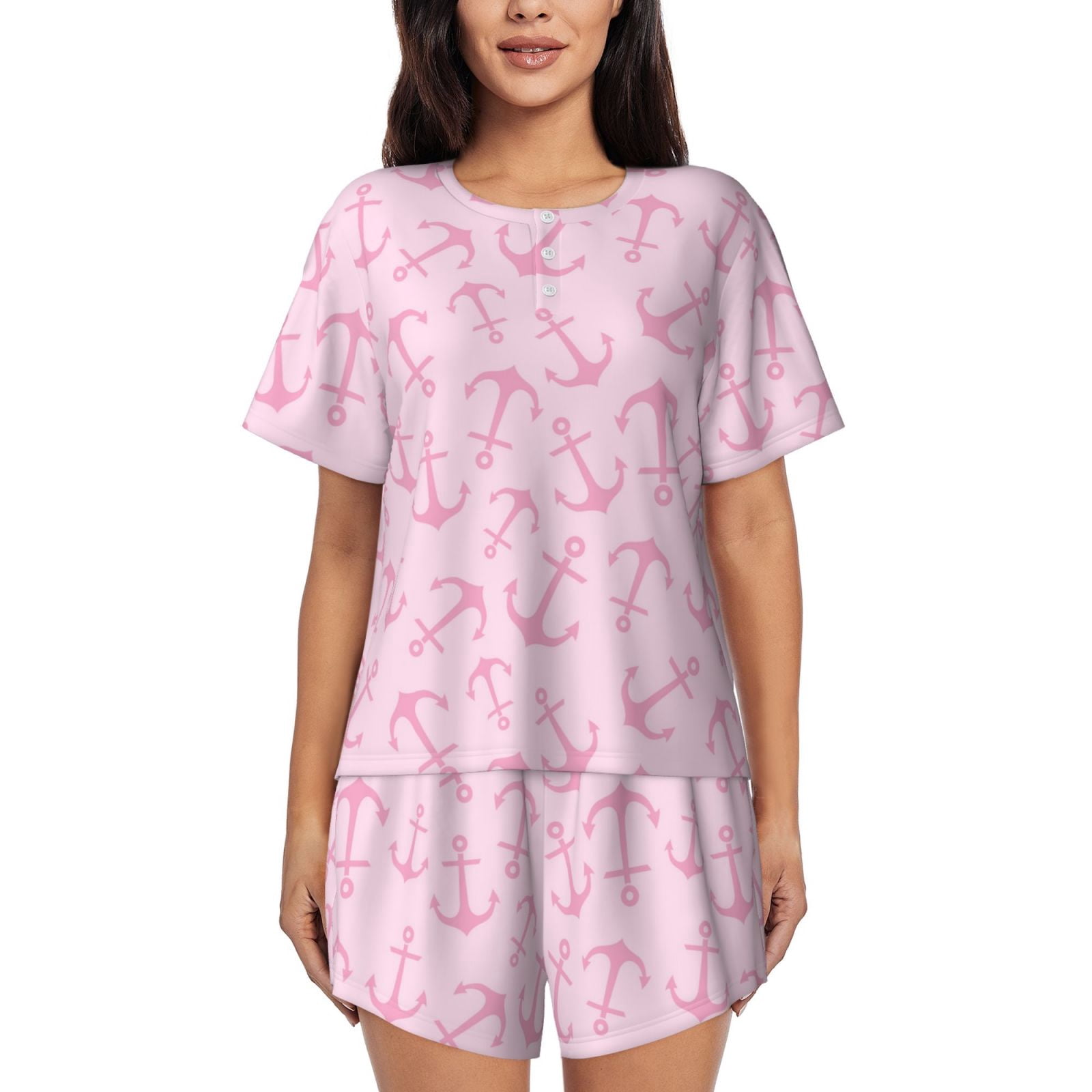 Pajamas for Women Set, Cute pink anchor PJ Lounge Sets for Women 2 ...